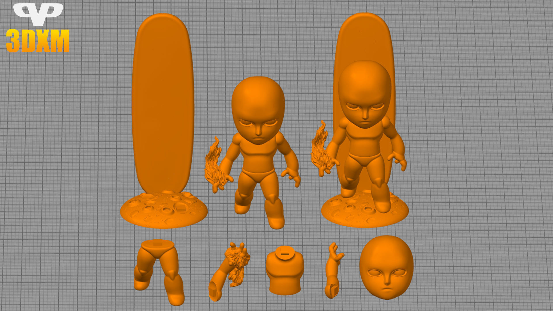 Silver Surfer Chibi STL for 3D Printing ChibiSTL 3DXM 3D model 3D printable | CGTrader