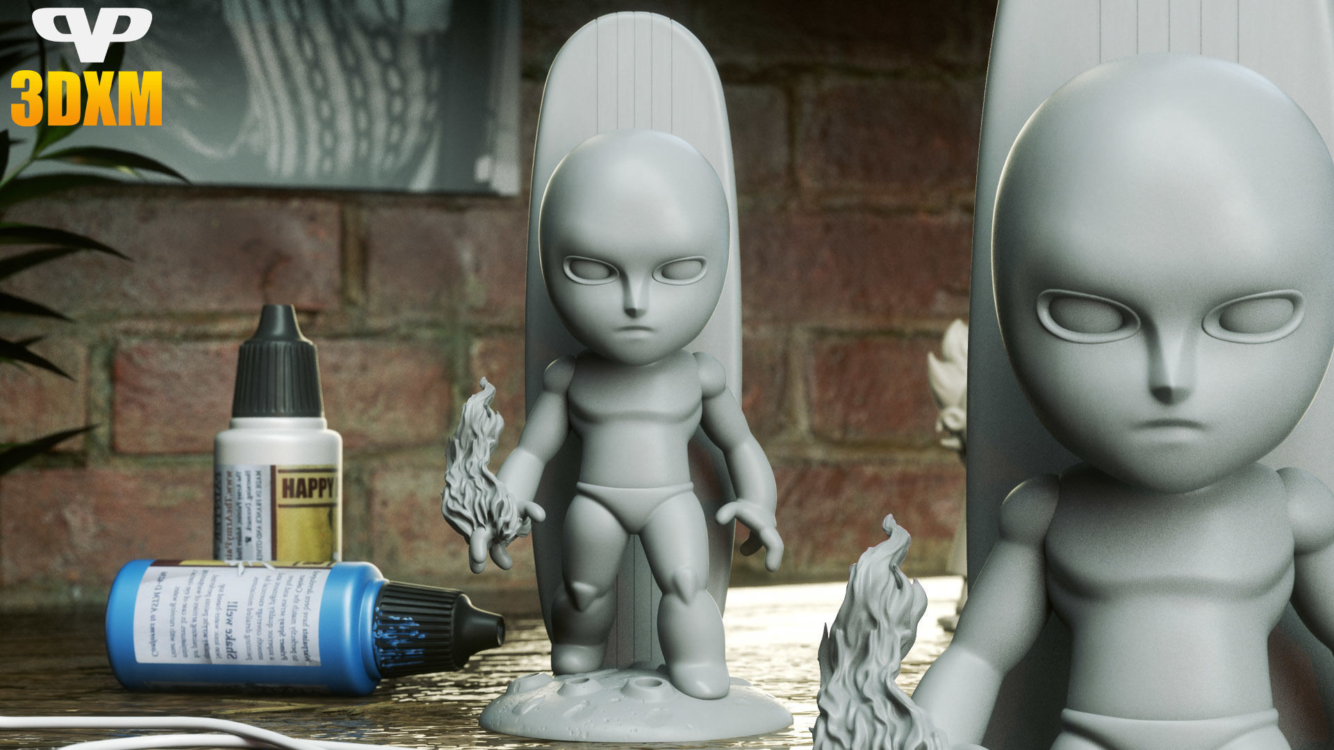 Silver Surfer Chibi STL for 3D Printing ChibiSTL 3DXM 3D model 3D ...