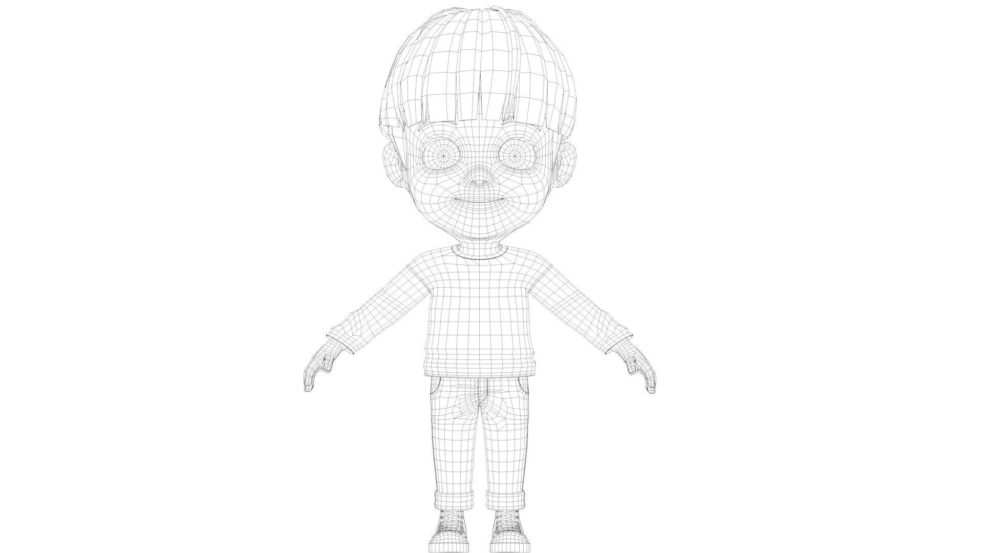 cartoon boy children children primary school students 3D model | CGTrader