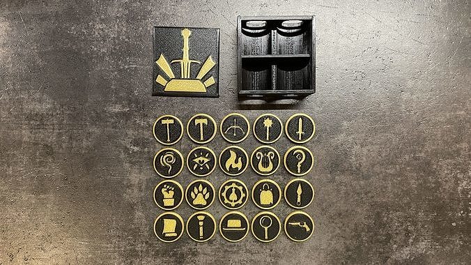 RPG tockens and Travel box Stl 3D model 3D printable | CGTrader