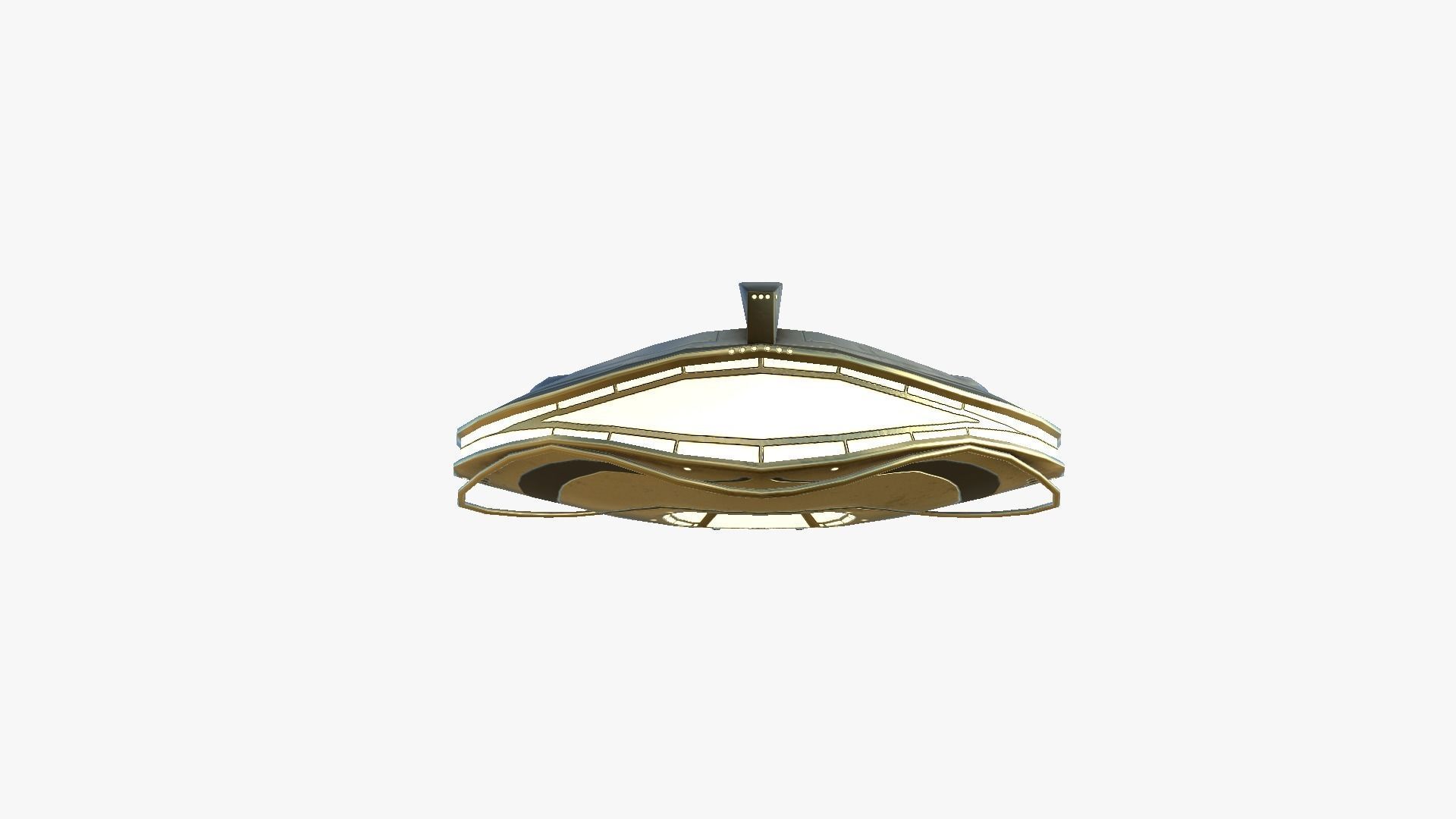 3D model Alien Spaceship UFO D07 Gold - Sci Fi Spacecraft Design VR ...