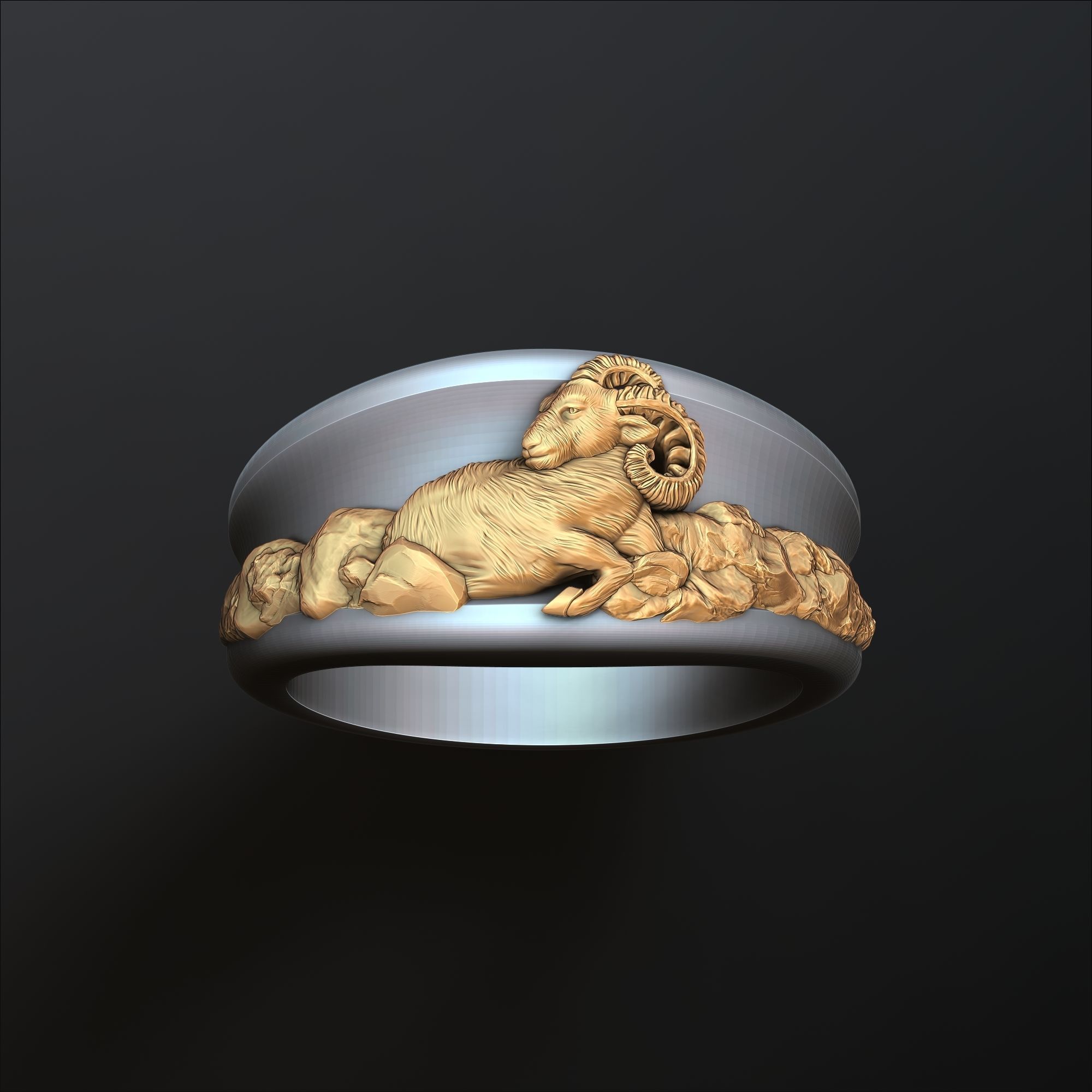 Zodiac Horoscope Aries Ring 3D model 3D printable | CGTrader