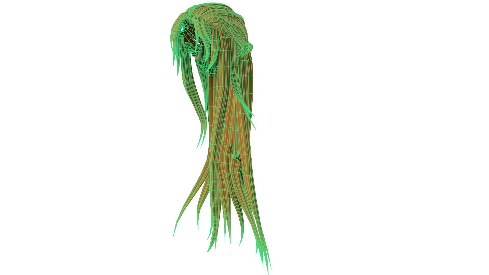Female Hair Base Mesh with blender curve 3D model | CGTrader