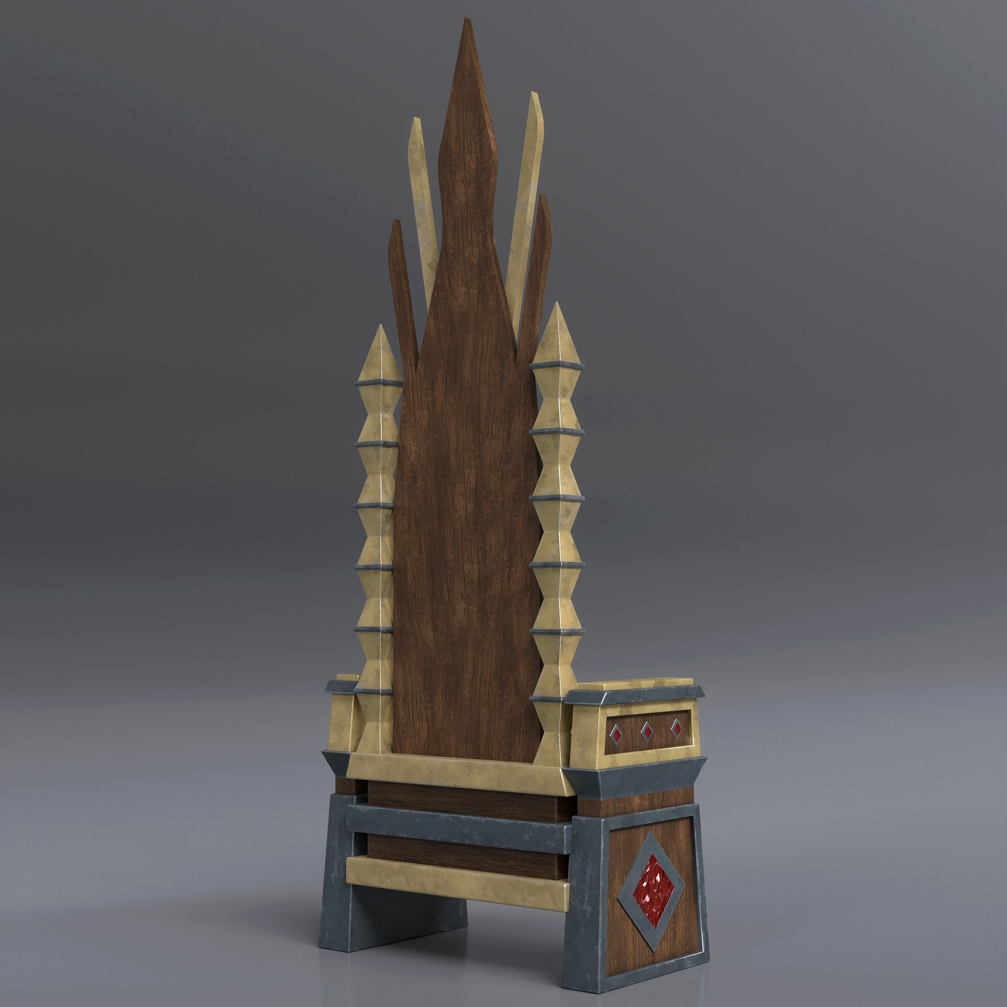 3D model THRONE-2 golden throne VR / AR / low-poly | CGTrader