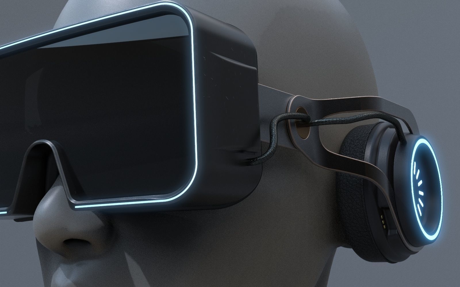 Sci Fi VR AR Headset Glasses 3D model | CGTrader