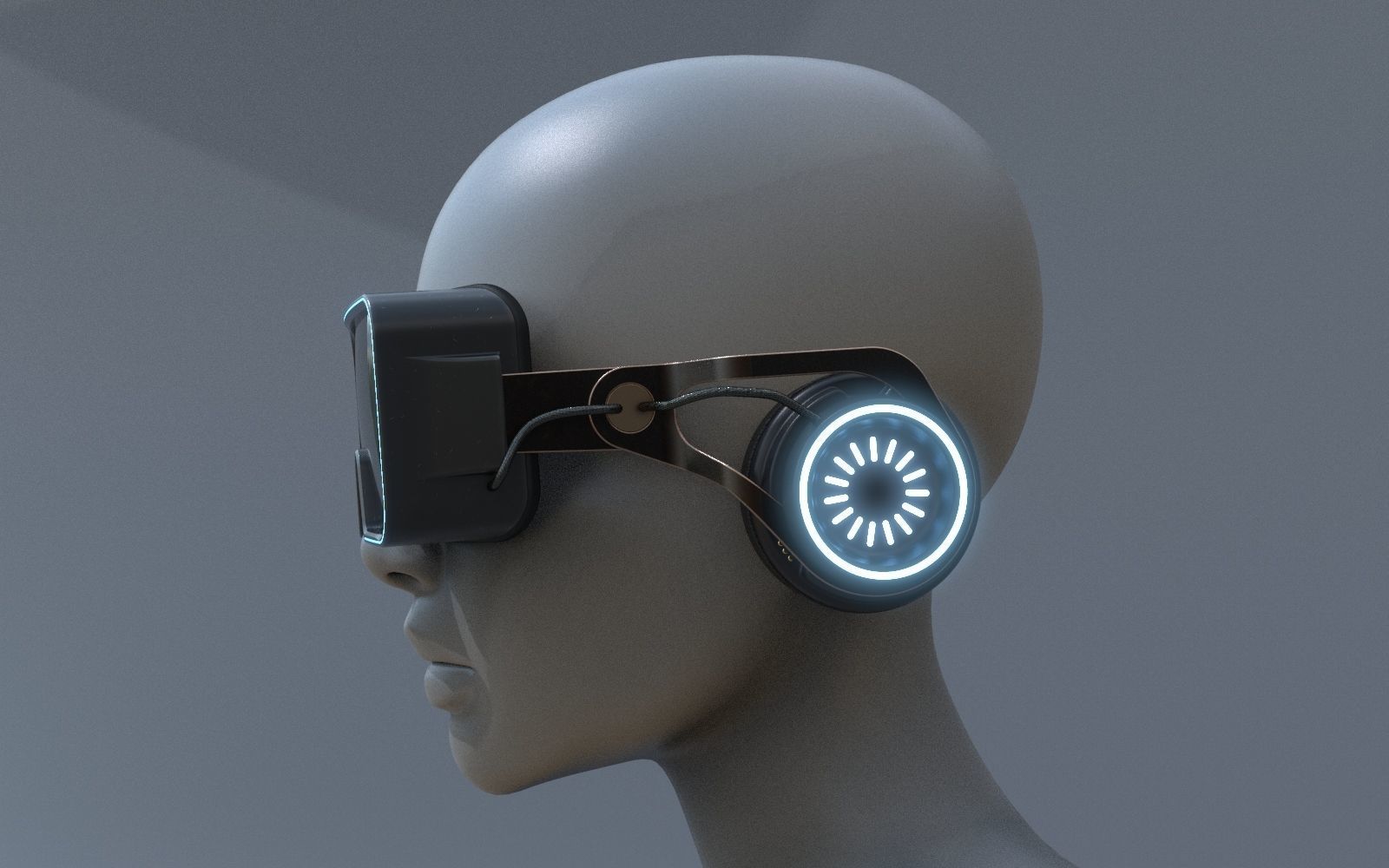 Sci Fi VR AR Headset Glasses 3D model | CGTrader