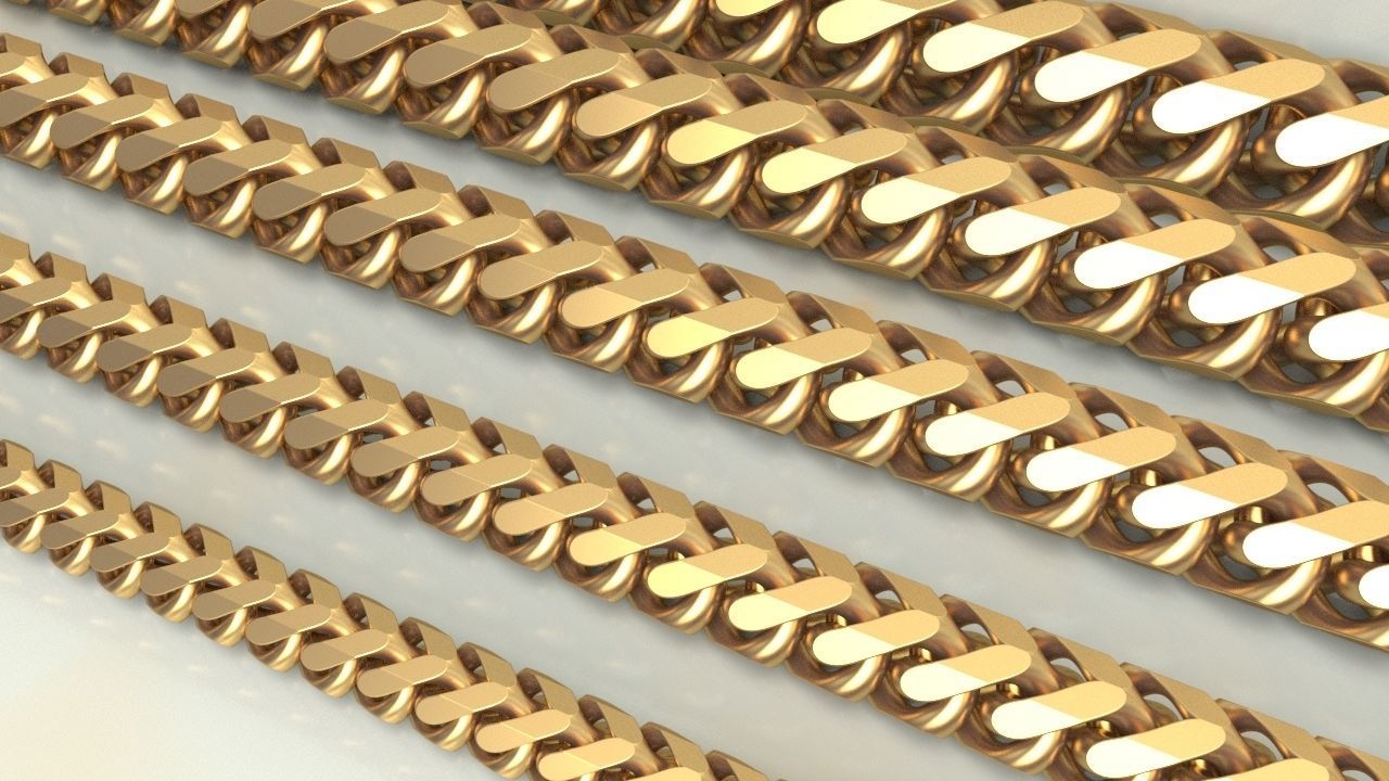 Edge Franco cuban link chain or necklace 3D model 3D printable | CGTrader