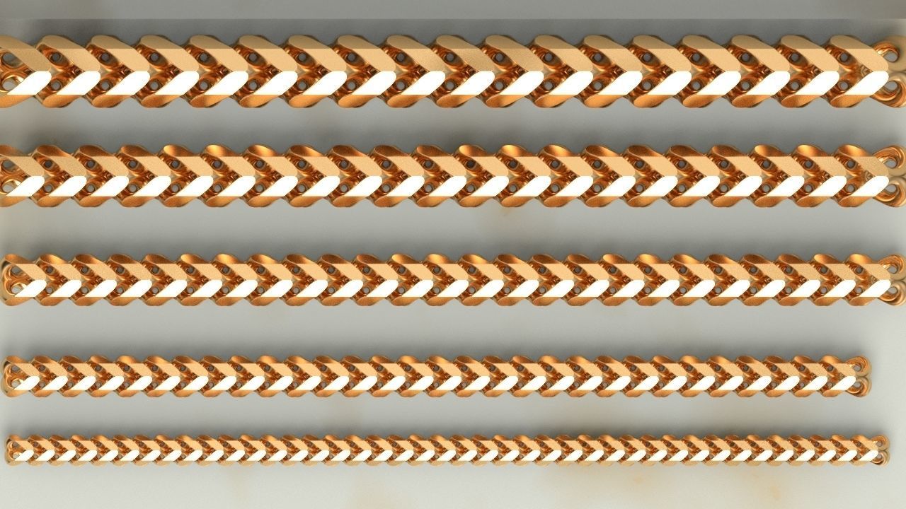 Edge Franco cuban link chain or necklace 3D model 3D printable | CGTrader