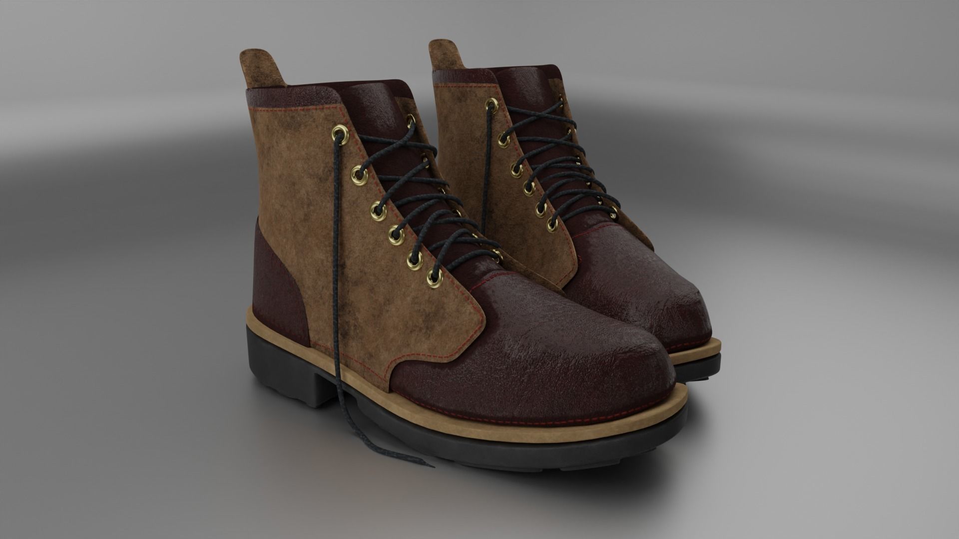 Lather boots 3D model | CGTrader