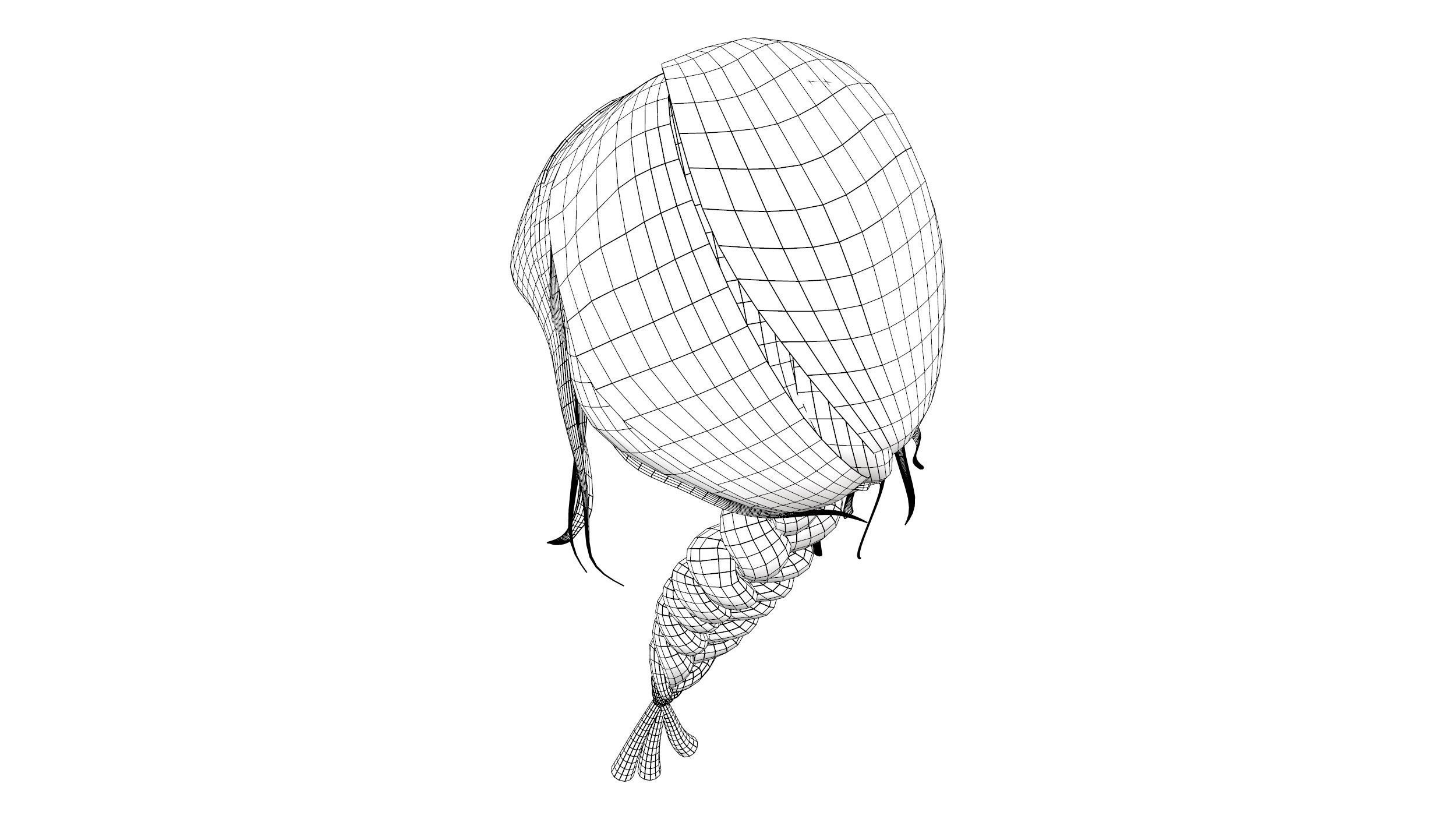 3D model Braided Sweetheart Hair VR / AR / low-poly | CGTrader