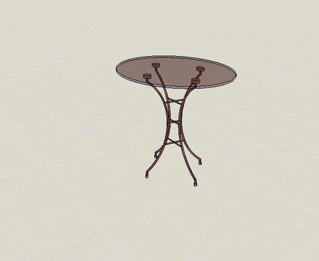 Round glass coffee table 3D model rigged | CGTrader