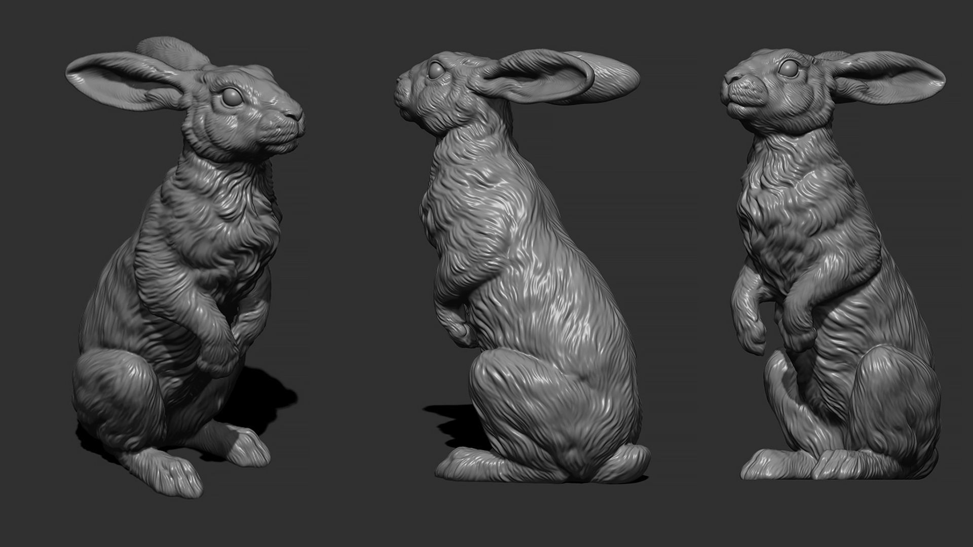 Hare sitting 3D model 3D printable | CGTrader