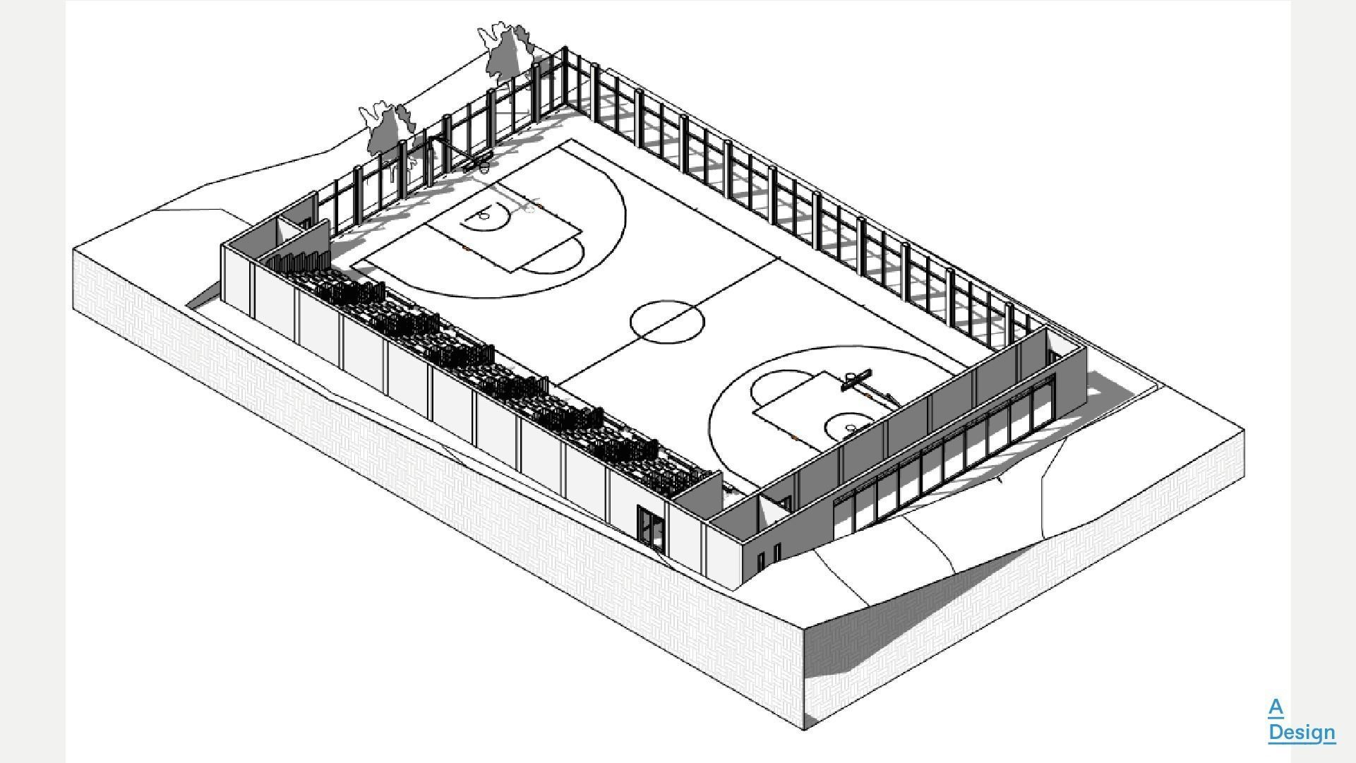 Indoor sports hall - Revit 3D model | CGTrader
