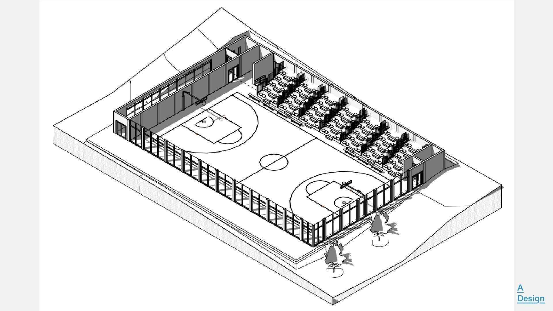 Indoor sports hall - Revit 3D model | CGTrader