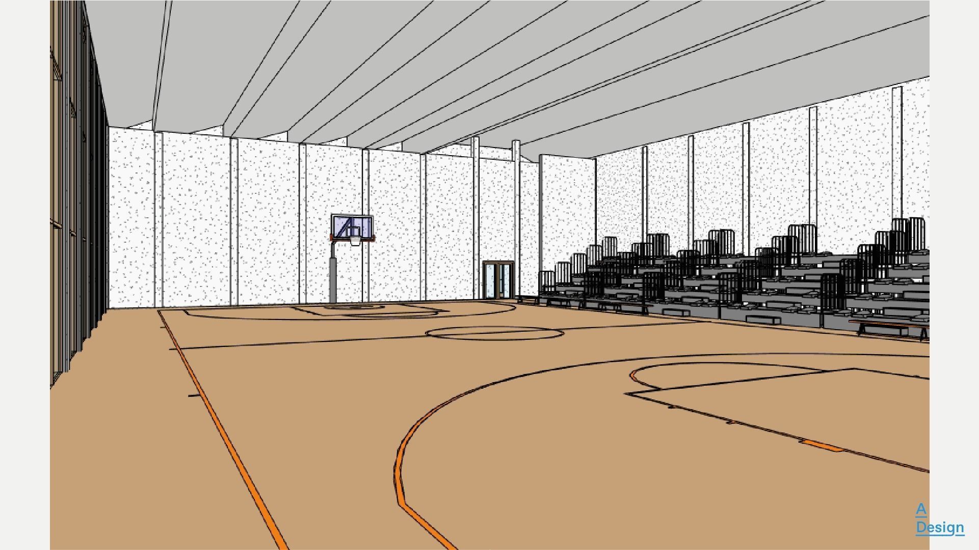 Indoor sports hall - Revit 3D model | CGTrader