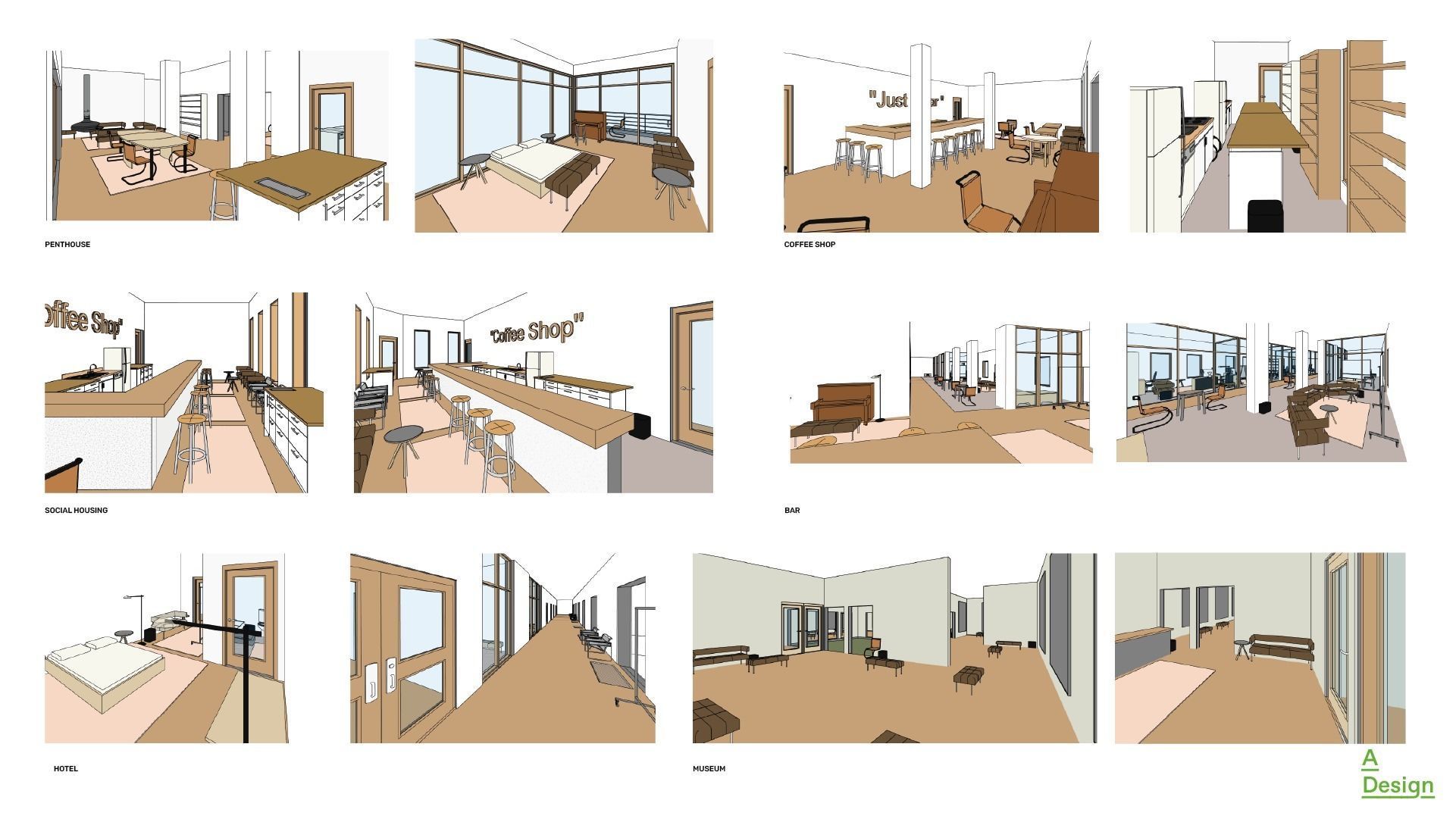 20 Interior spaces - Revit 3D model | CGTrader