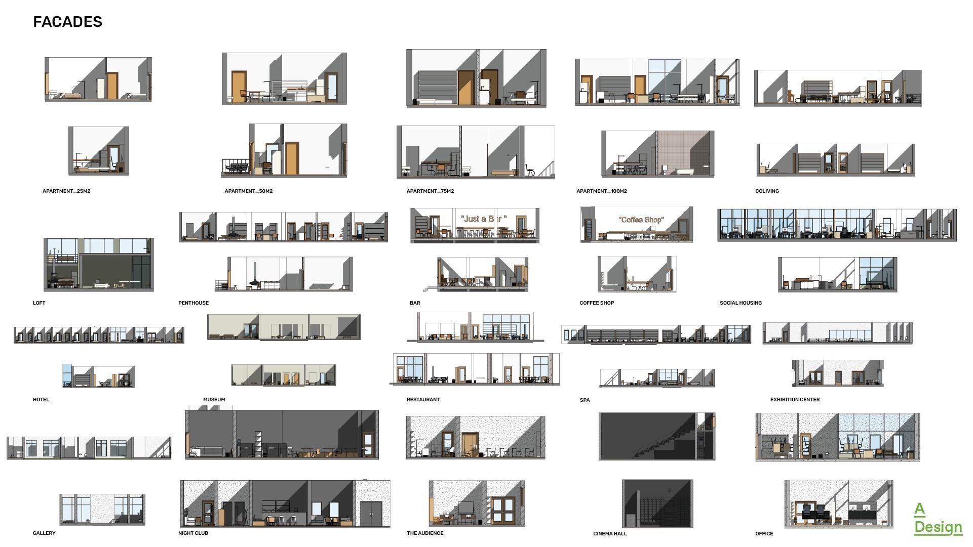 20 Interior spaces - Revit 3D model | CGTrader