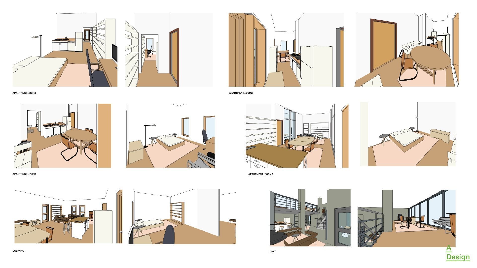 20 Interior spaces - Revit 3D model | CGTrader