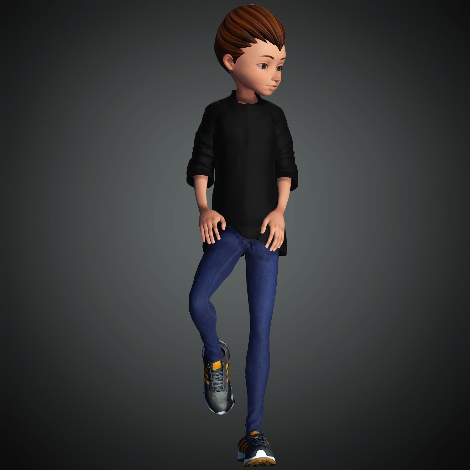 Classic Cartoon Boy Character Rigged Blender Iclone Maya 3D model ...