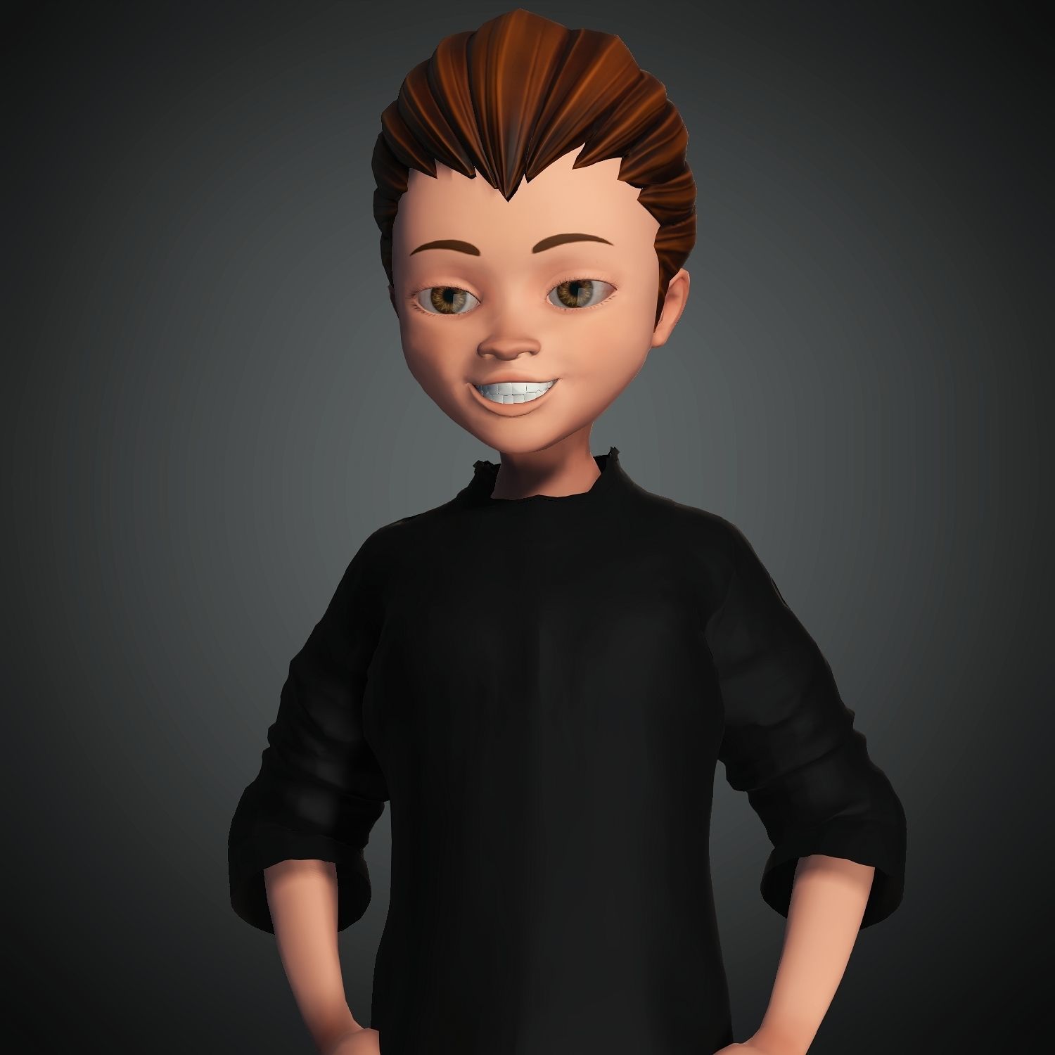 Classic Cartoon Boy Character Rigged Blender Iclone Maya 3D model ...