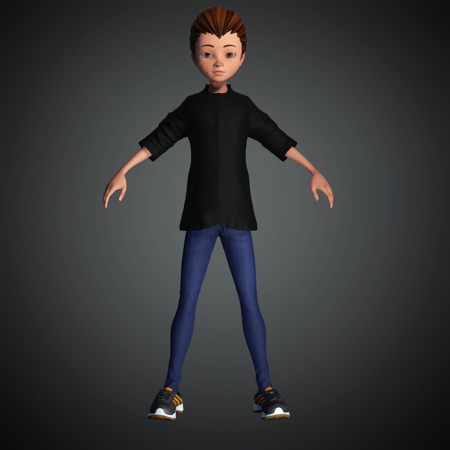 Classic Cartoon Boy Character Rigged Blender Iclone Maya 3D model ...