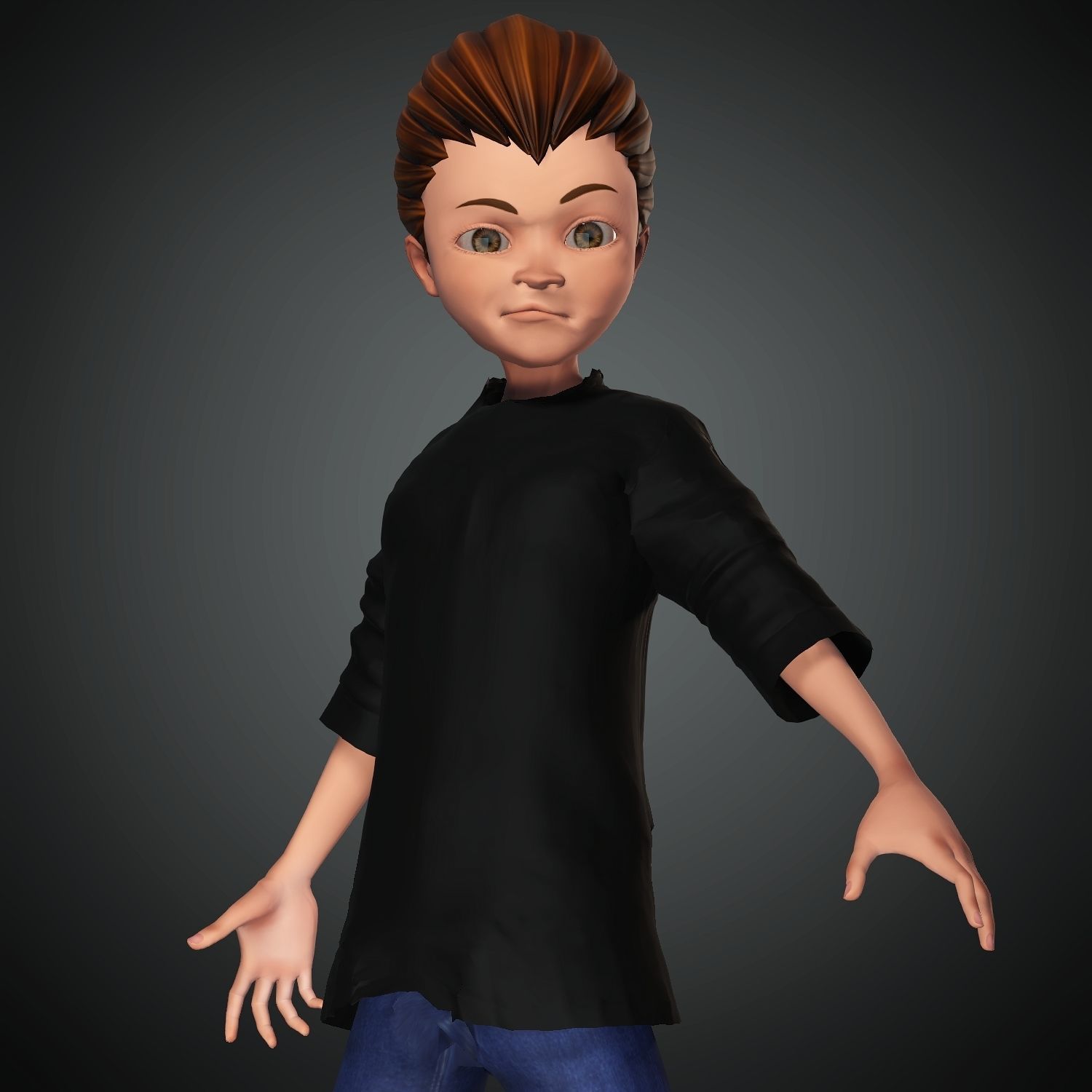 Classic Cartoon Boy Character Rigged Blender Iclone Maya 3D model ...