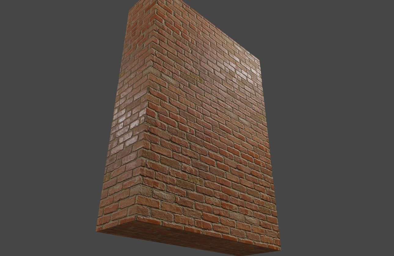 3D model Brick Wall - Normal Map Texture - Muro VR / AR / low-poly ...