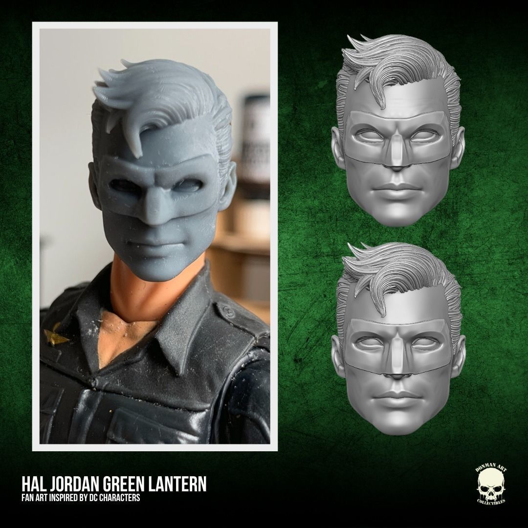 Hal Jordan fan art head for action figures 3D model 3D printable | CGTrader