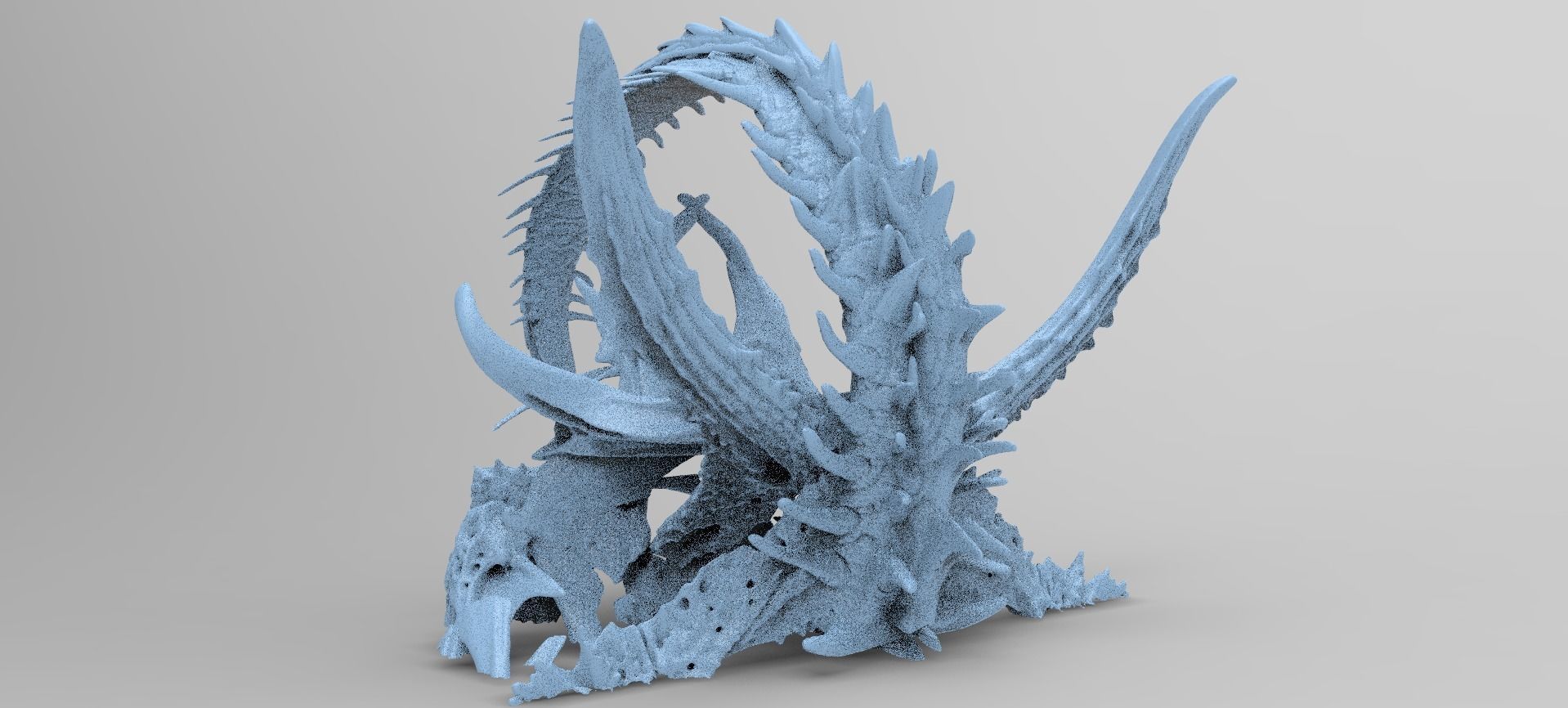 Alien Dragon God Bone Structure 4 3D model | CGTrader
