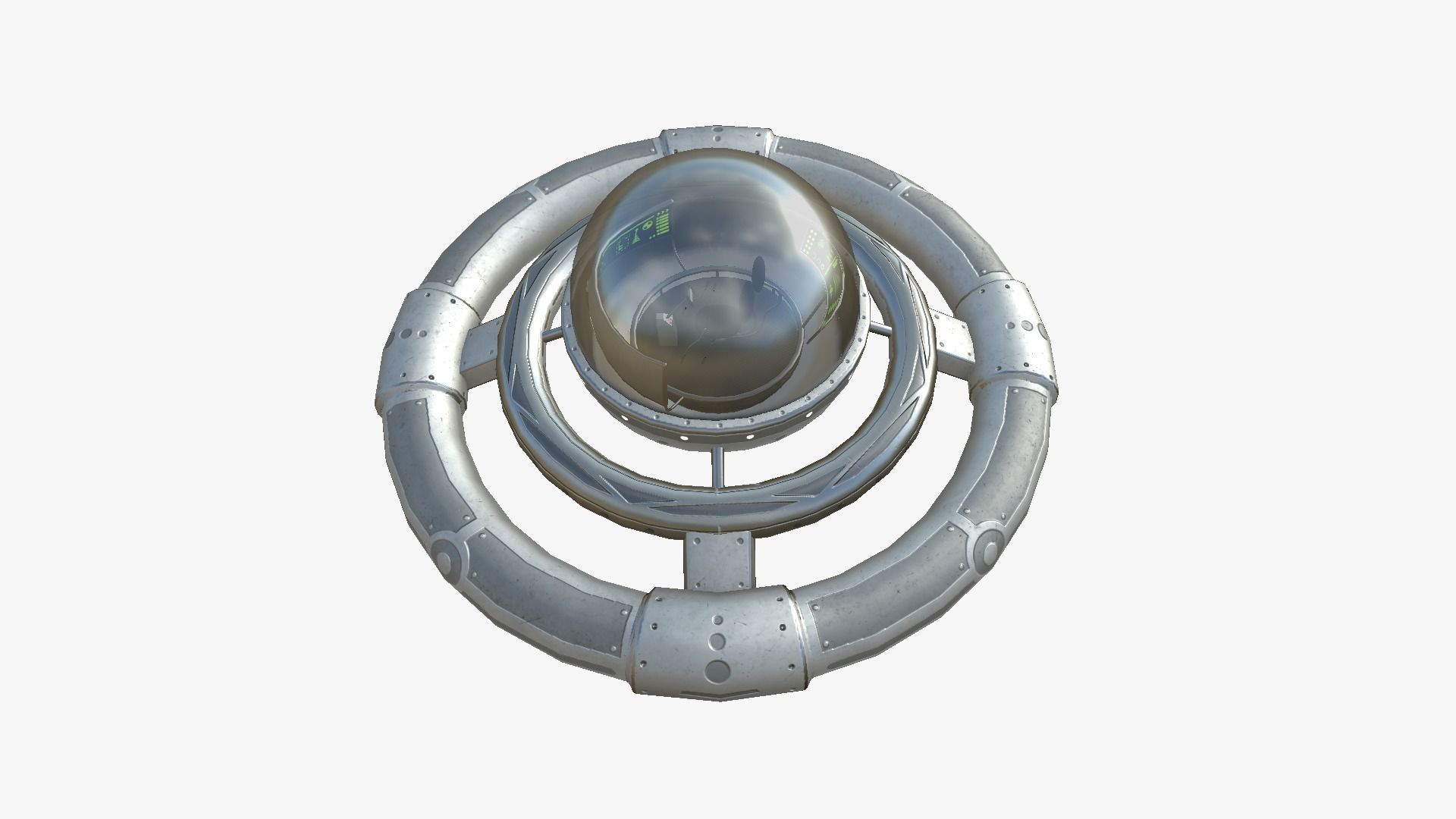 3D model Alien Spaceship UFO E01 Steel - Sci Fi Spacecraft Design VR ...