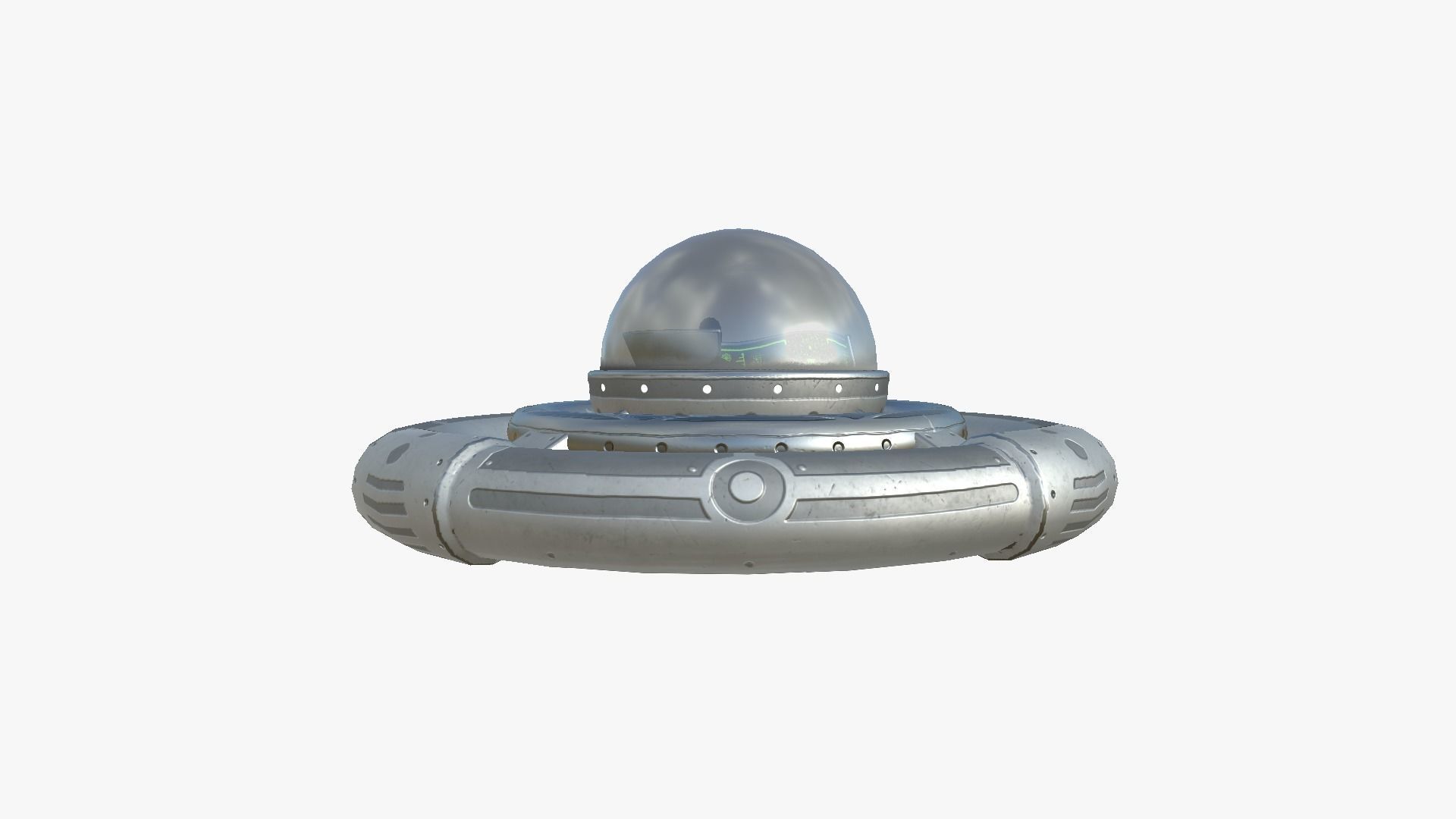 3D model Alien Spaceship UFO E01 Steel - Sci Fi Spacecraft Design VR ...