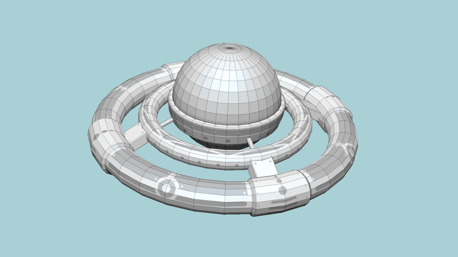 3D model Alien Spaceship UFO E02 Aluminum - Sci Fi Spacecraft Design VR / AR / low-poly | CGTrader