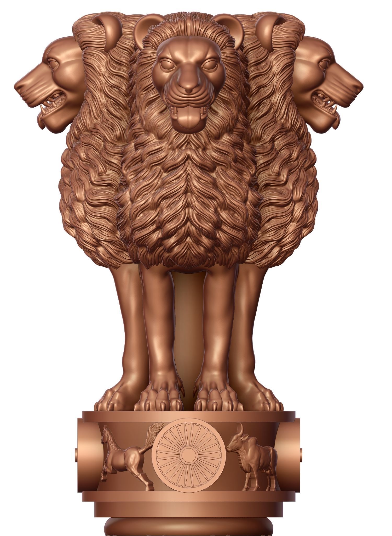 Ashoka Stambh-National Emblem Of India 3D model 3D printable | CGTrader
