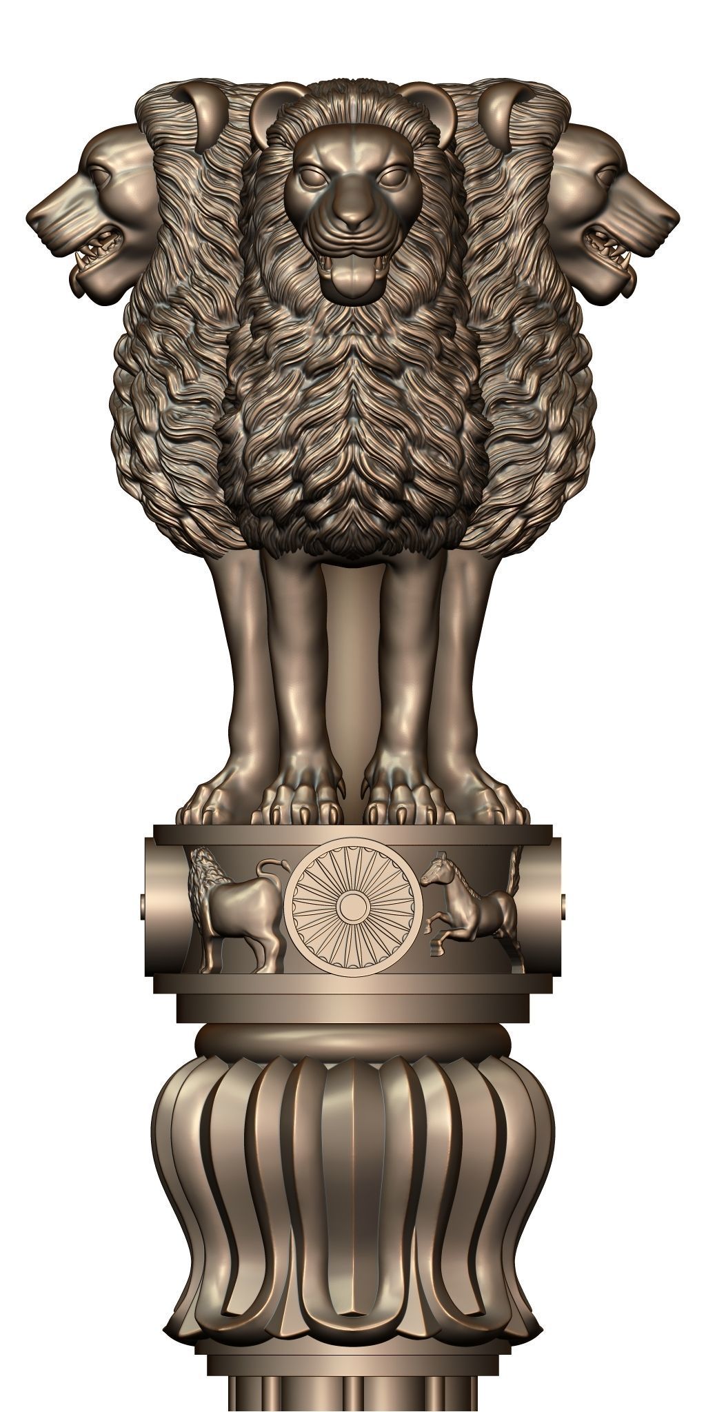 Ashoka Stambh-National Emblem Of India 3D model 3D printable | CGTrader