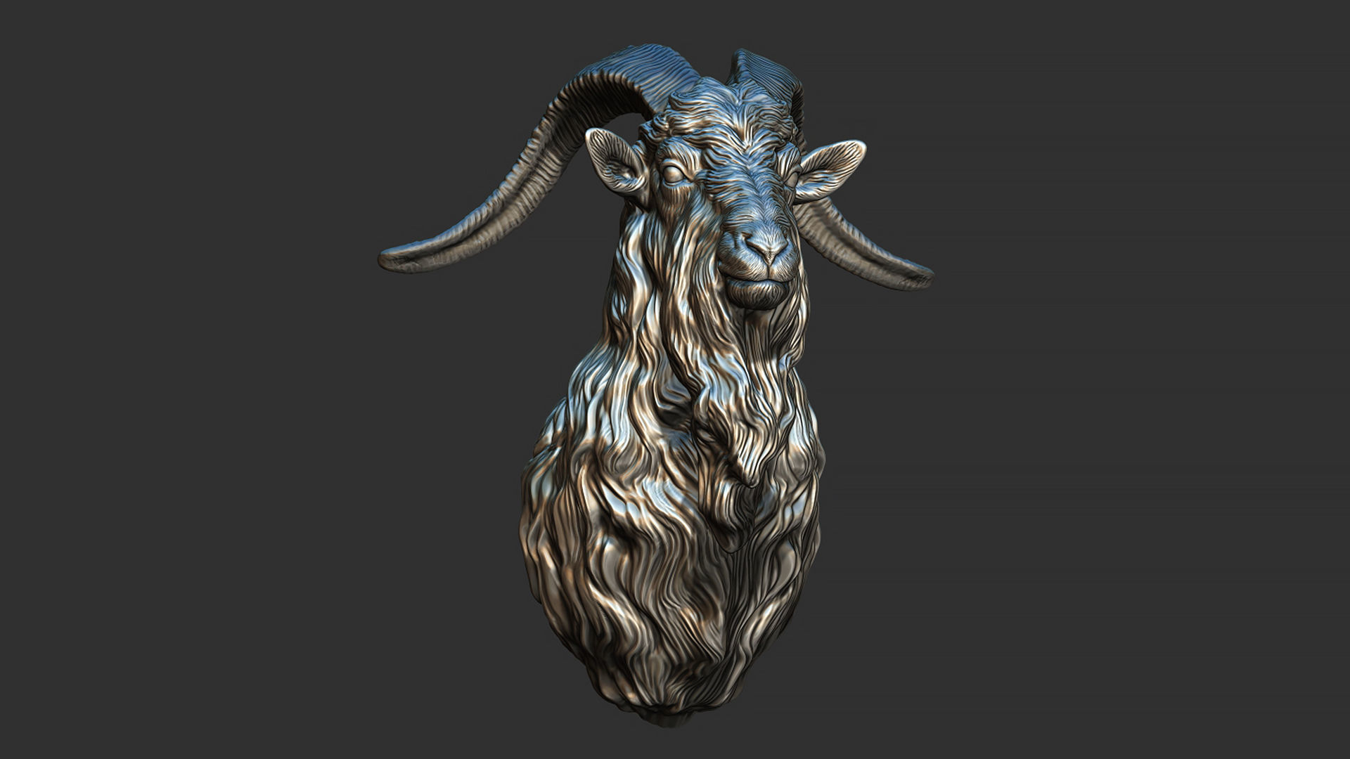 Goat head 3D model 3D printable | CGTrader