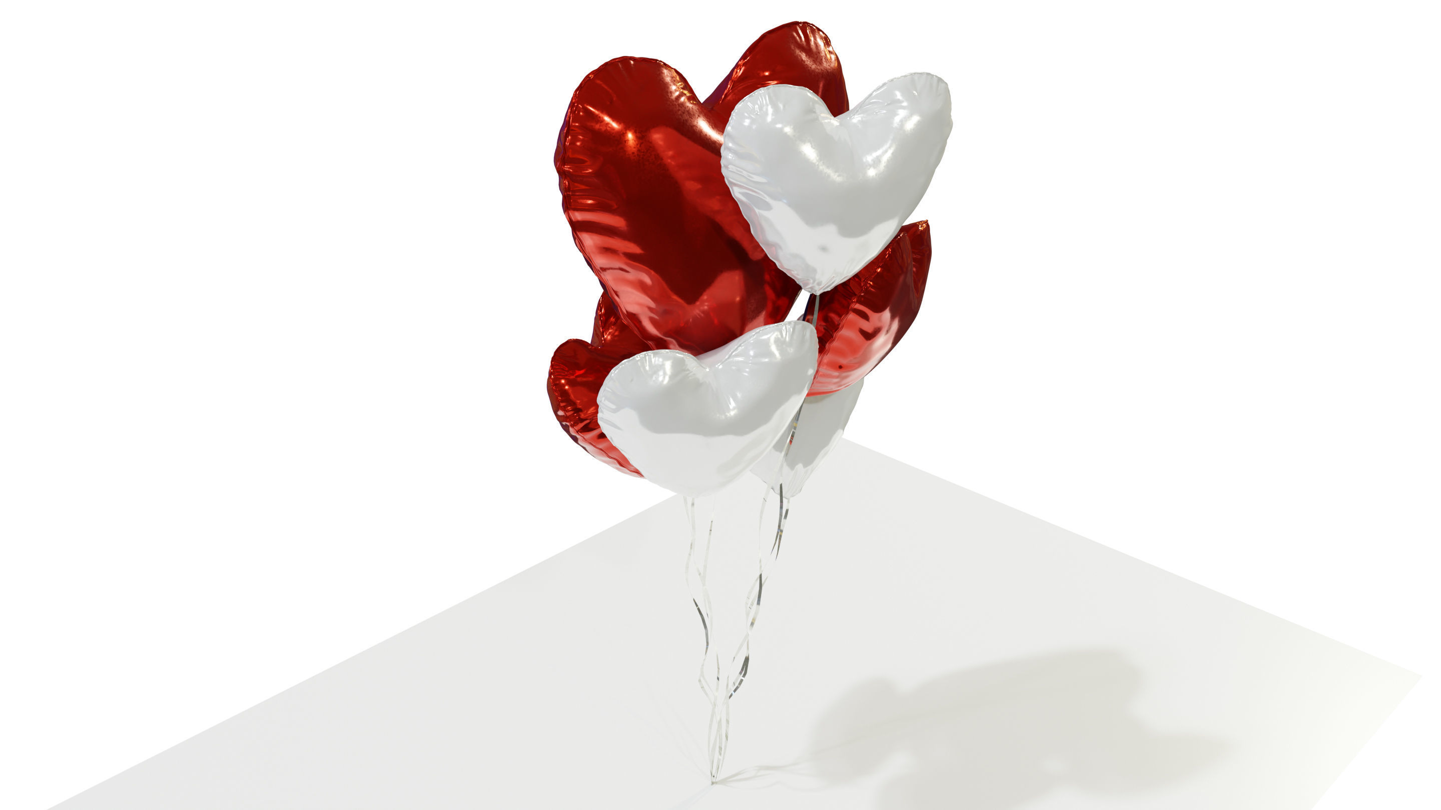 Heart Shaped Balloons 3D model | CGTrader