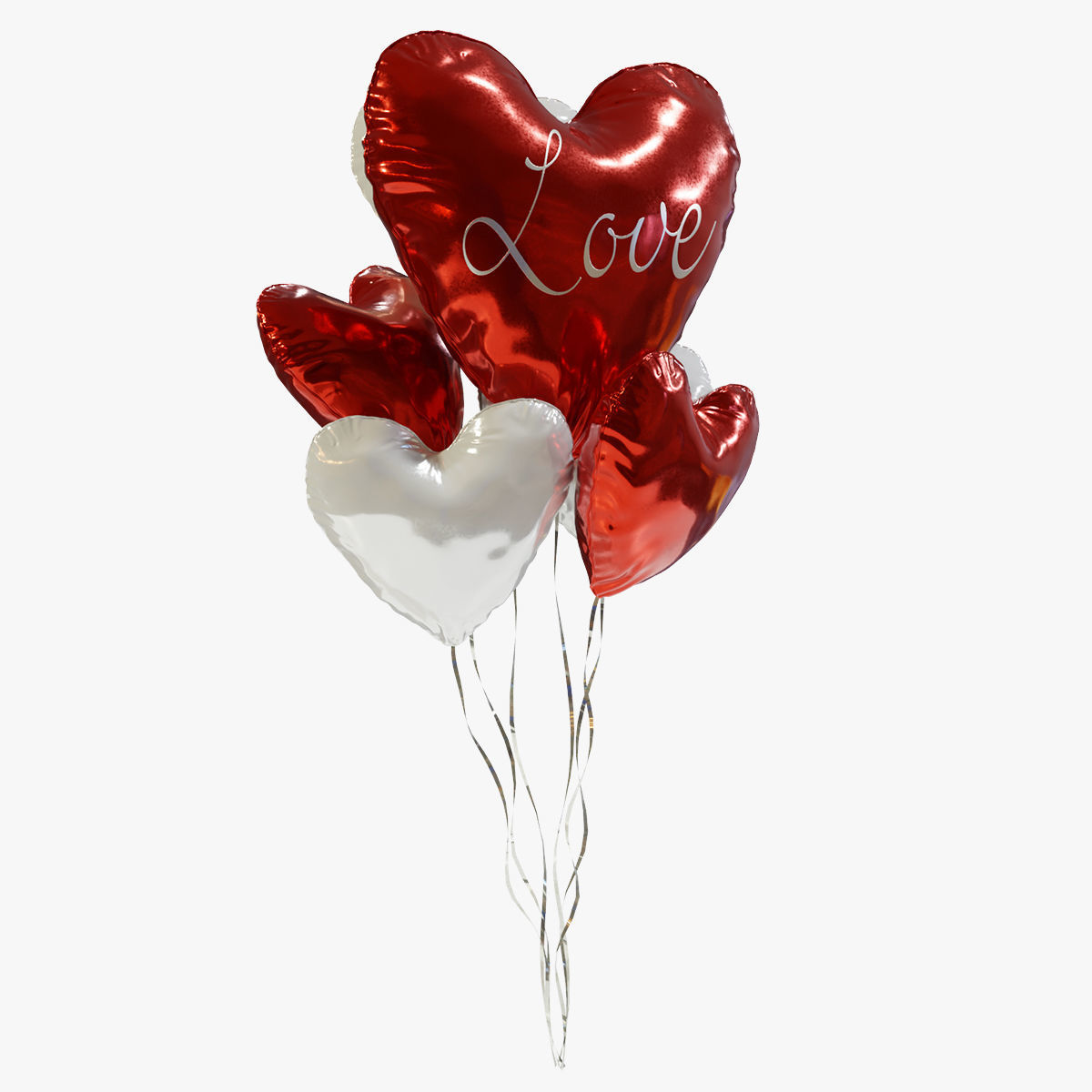 Heart Shaped Balloons 3D model | CGTrader