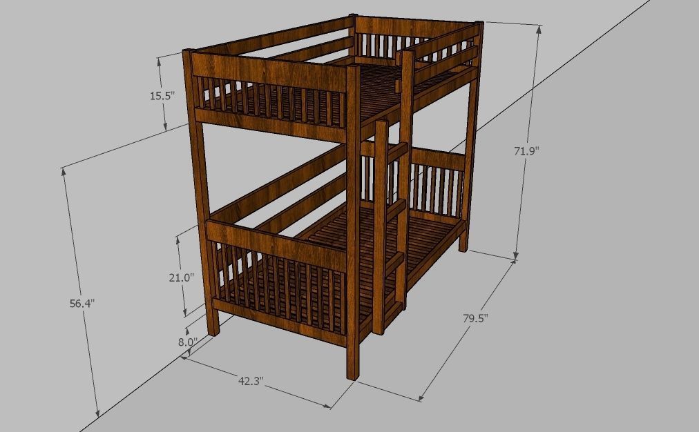 simple boys bunkbed 3D model | CGTrader
