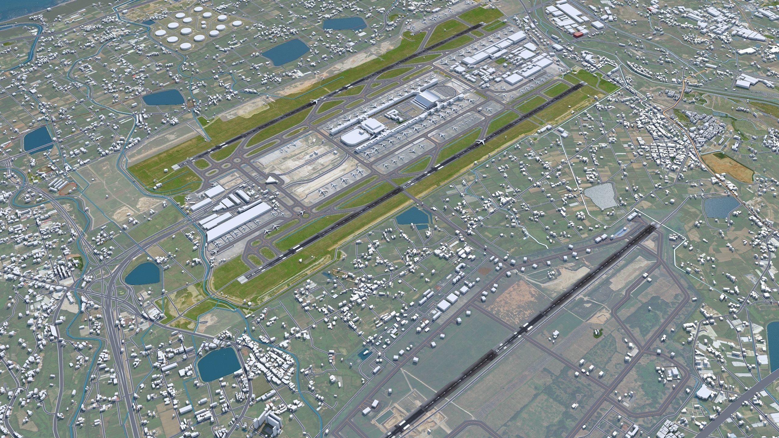 3D model Taiwan Taoyuan Airport 10km VR / AR / low-poly | CGTrader