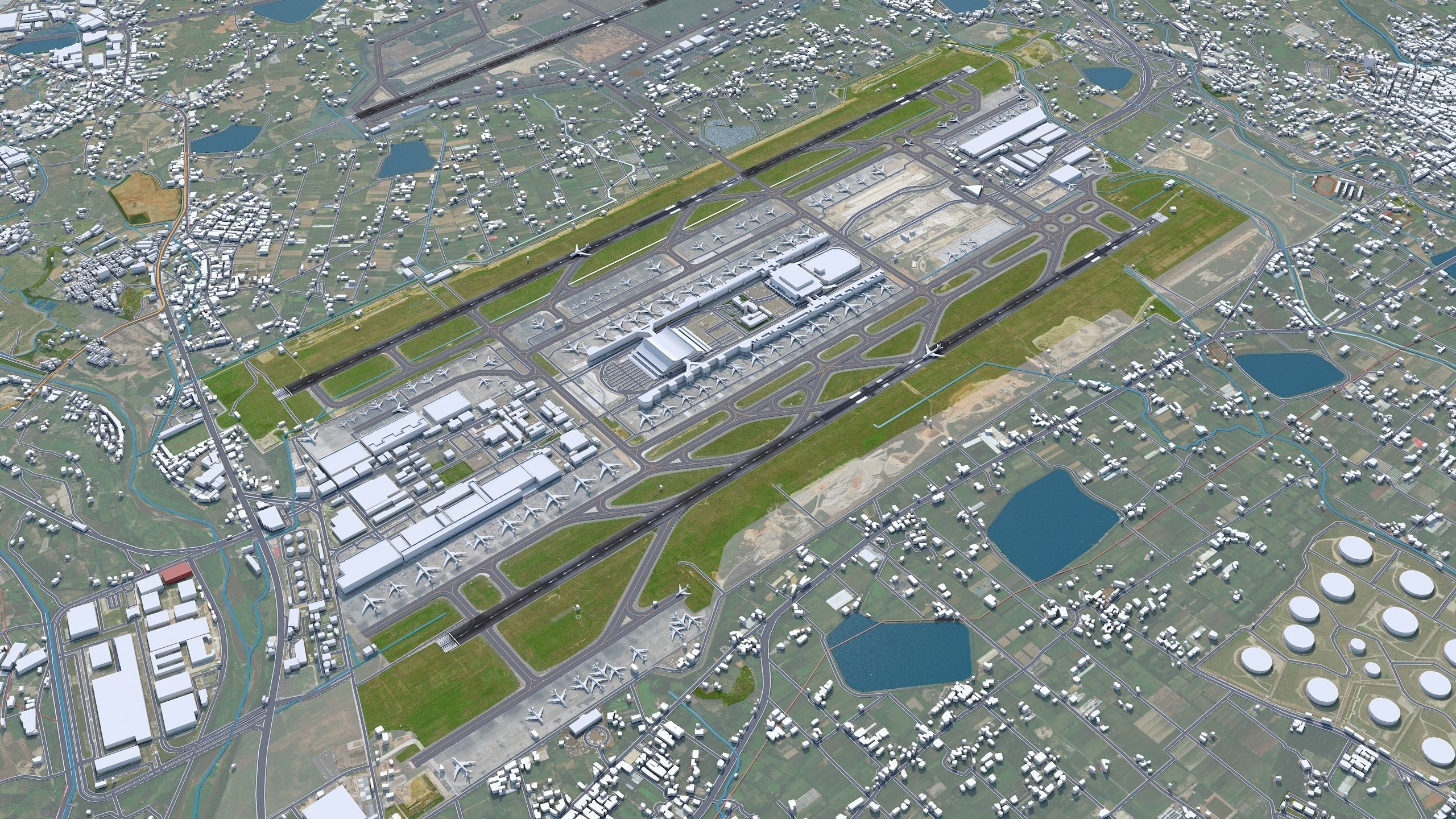 3D model Taiwan Taoyuan Airport 10km VR / AR / low-poly | CGTrader
