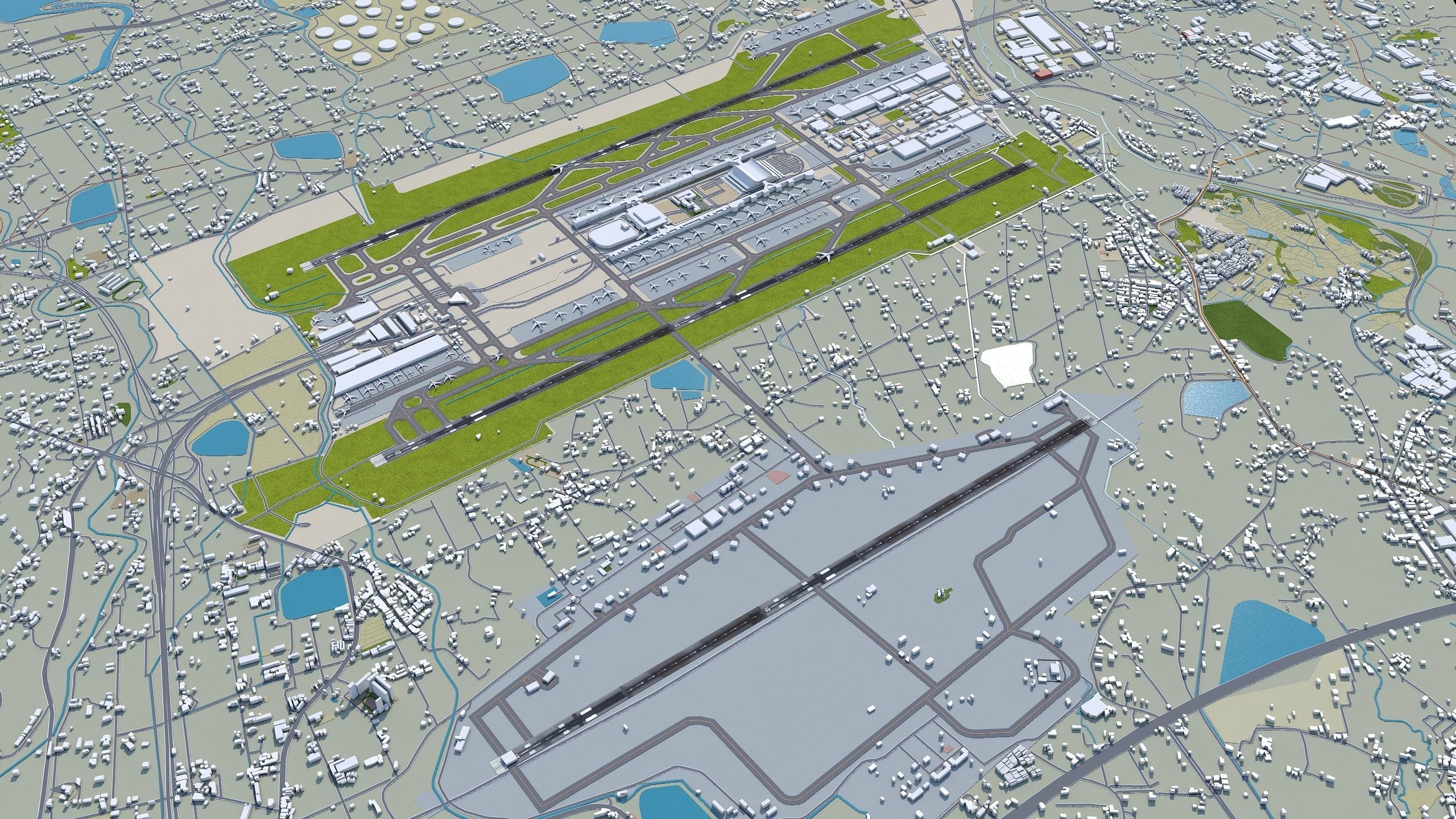 3D model Taiwan Taoyuan Airport 10km VR / AR / low-poly | CGTrader