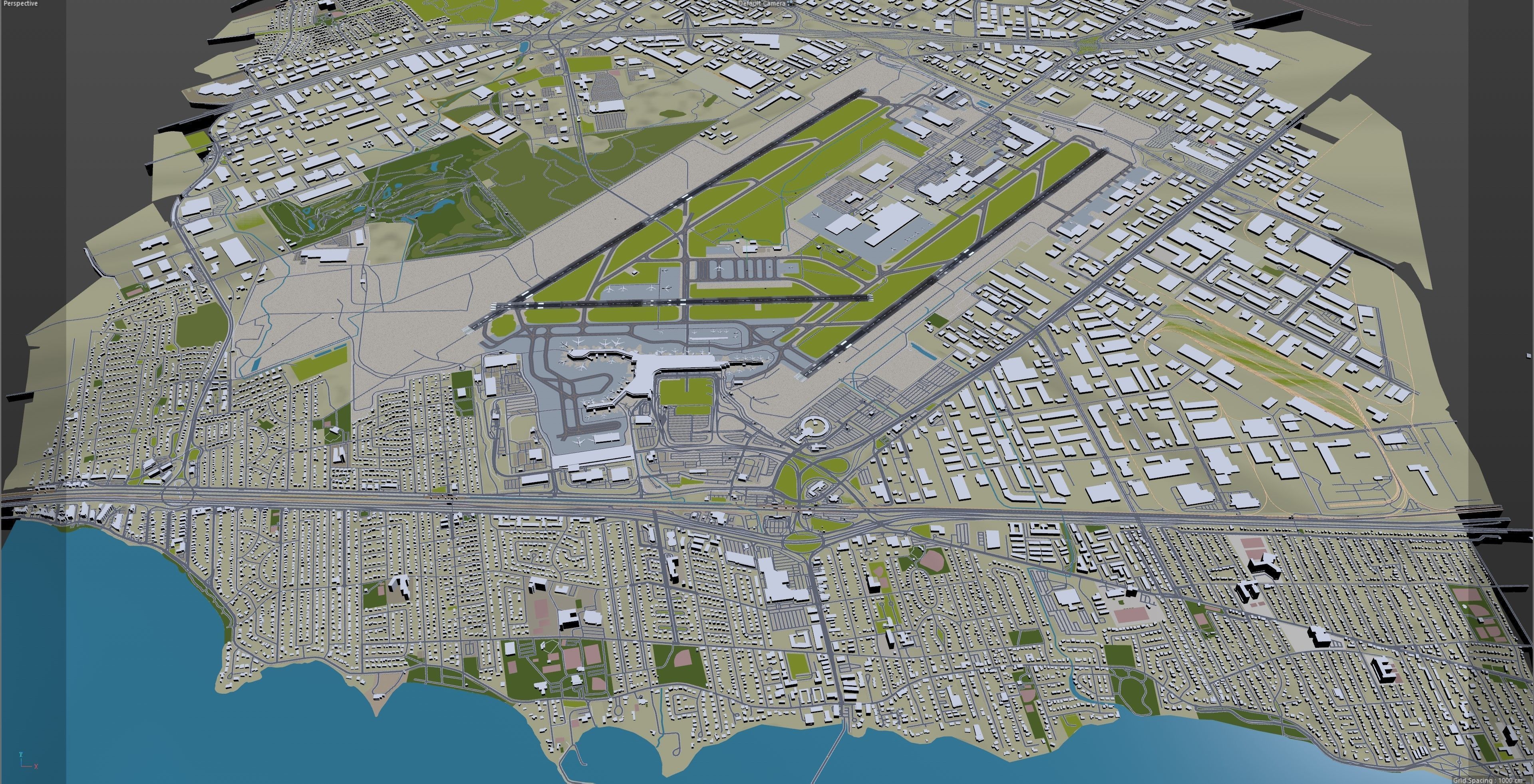 3D model Montreal Pierre Elliott Trudeau Airport 10km VR / AR / low-poly | CGTrader