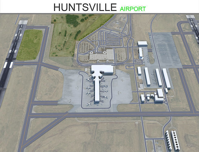 3D model Huntsville Airport 10km VR / AR / low-poly | CGTrader