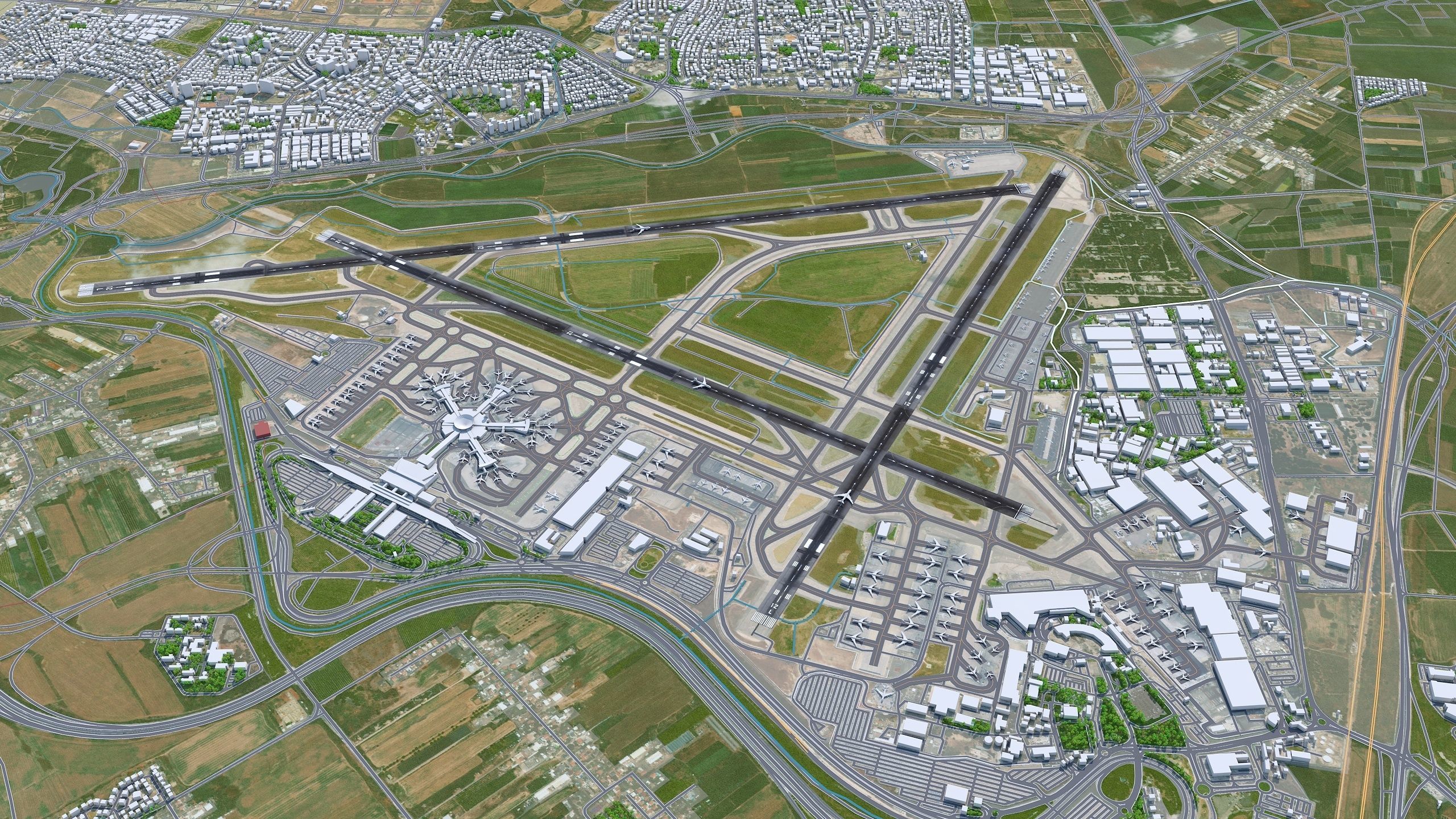 3D model Ben Gurion Airport 10km VR / AR / low-poly | CGTrader