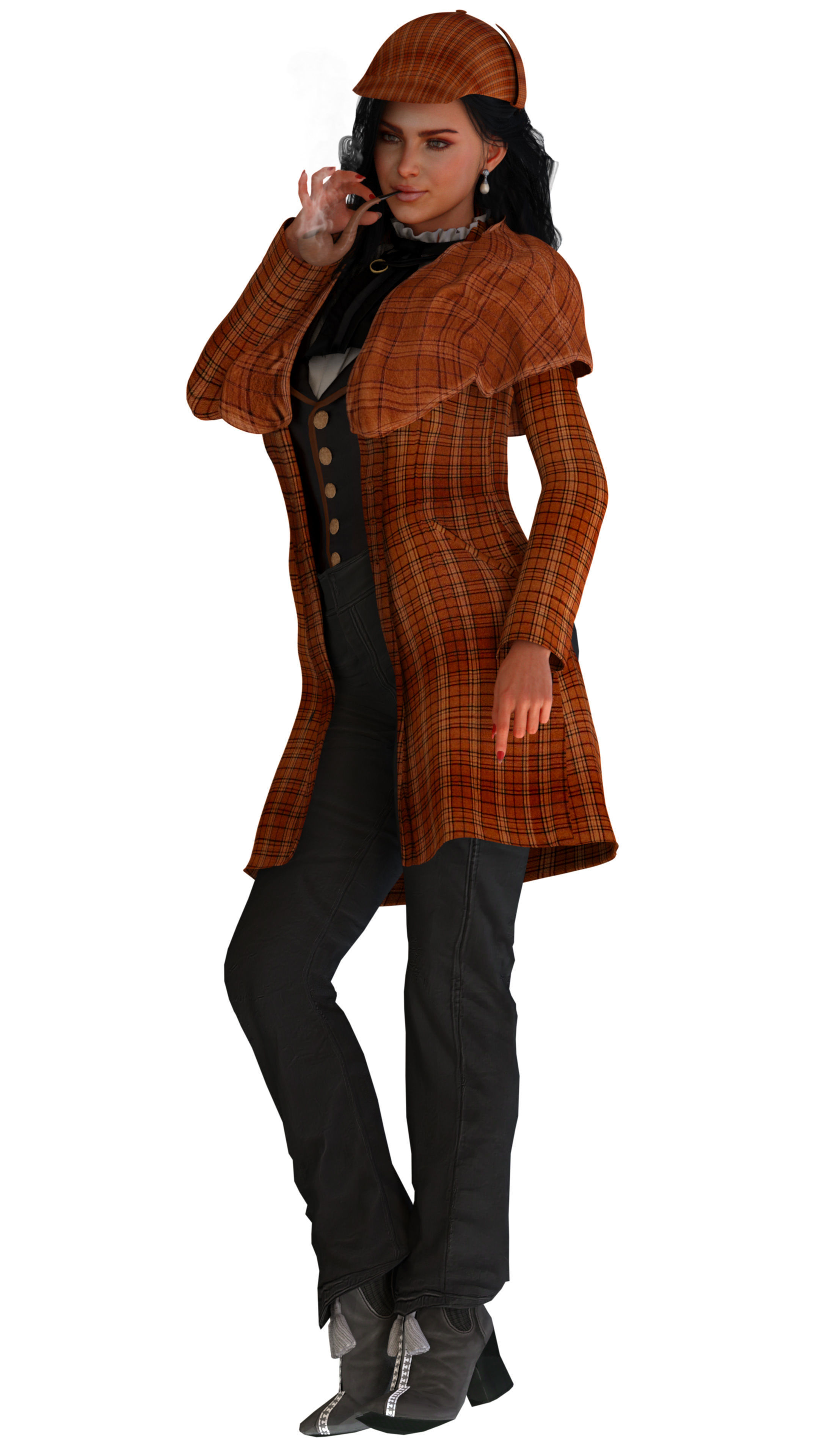 Female Sherlock Holmes Crossplay - Enola 3D model animated rigged ...