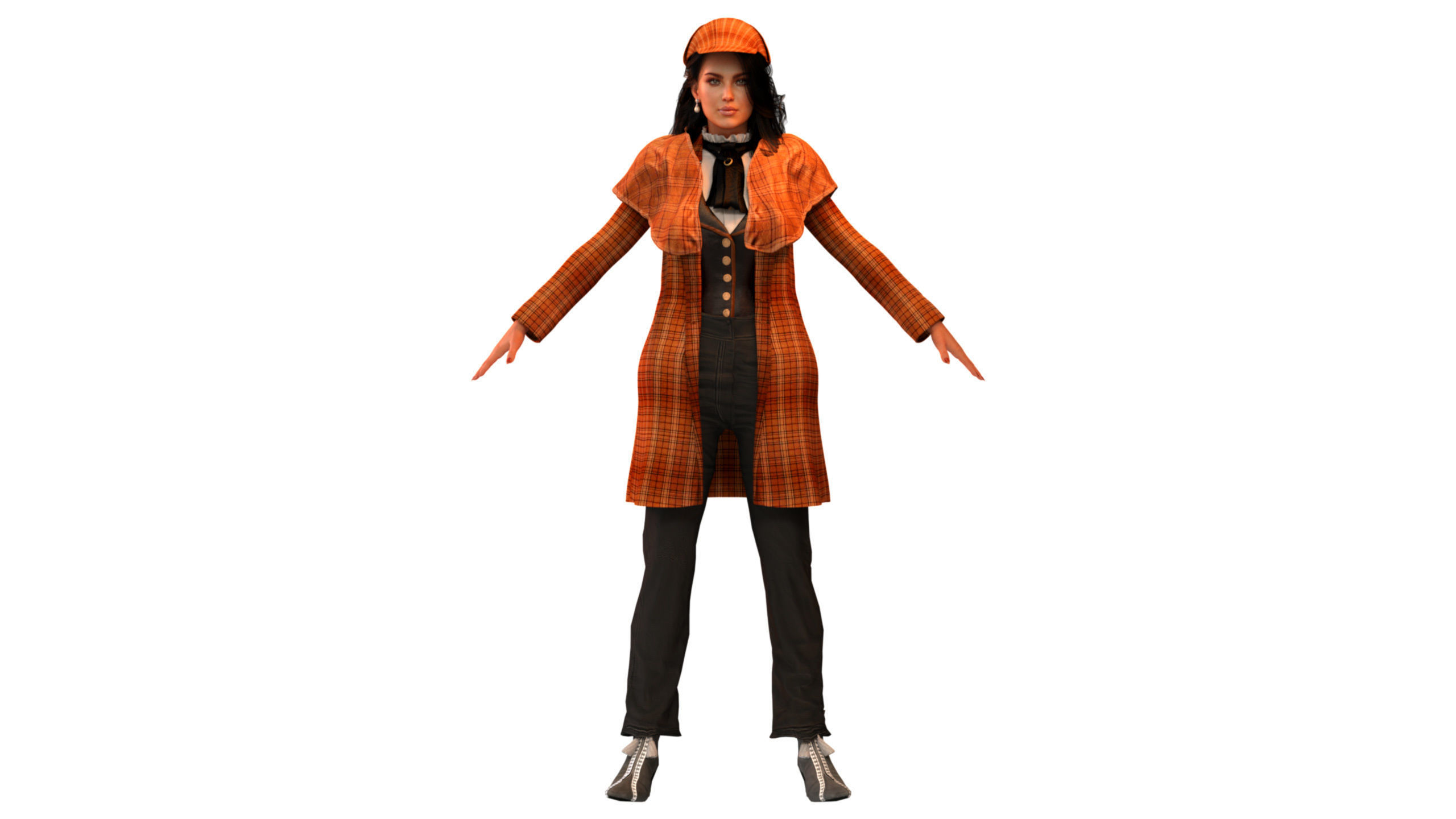 Female Sherlock Holmes Crossplay - Enola 3D model animated rigged ...
