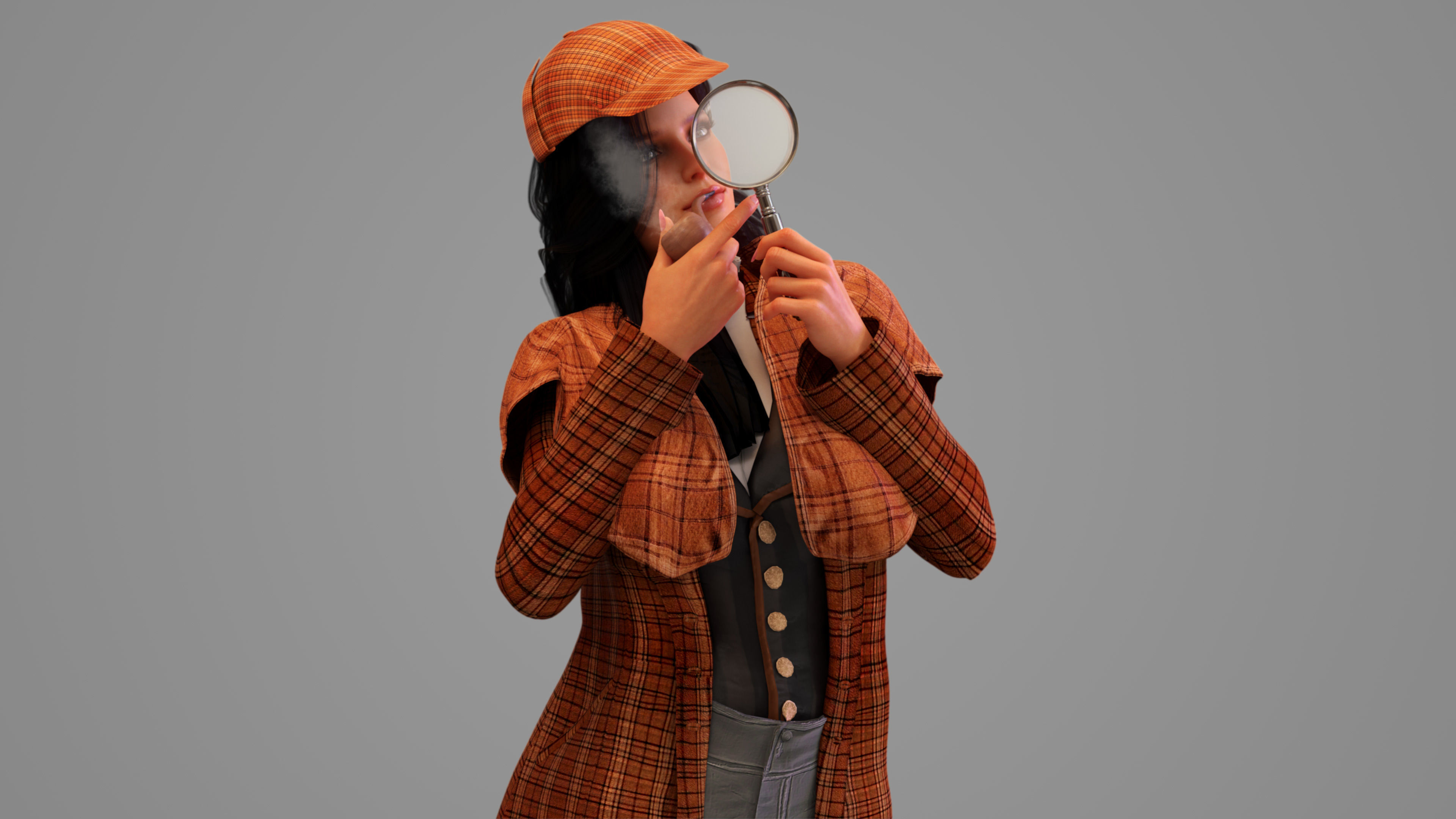 Female Sherlock Holmes Crossplay - Enola 3D model animated rigged ...