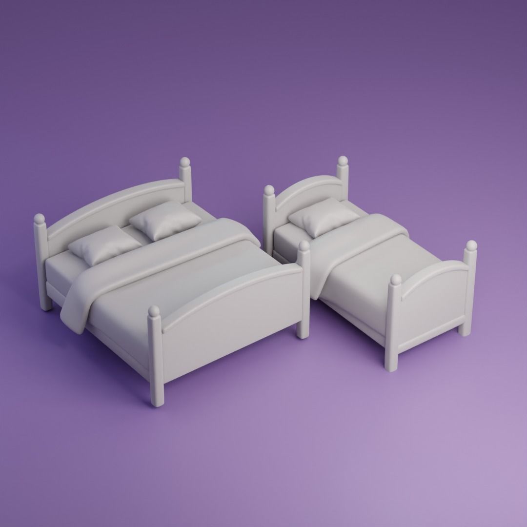 3D model Cartoon beds VR / AR / low-poly | CGTrader