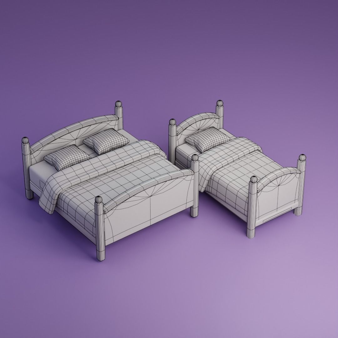 3D model Cartoon beds VR / AR / low-poly | CGTrader