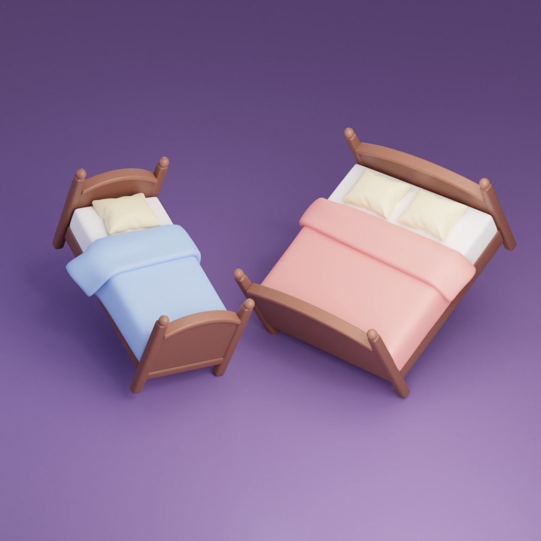 3D model Cartoon beds VR / AR / low-poly | CGTrader